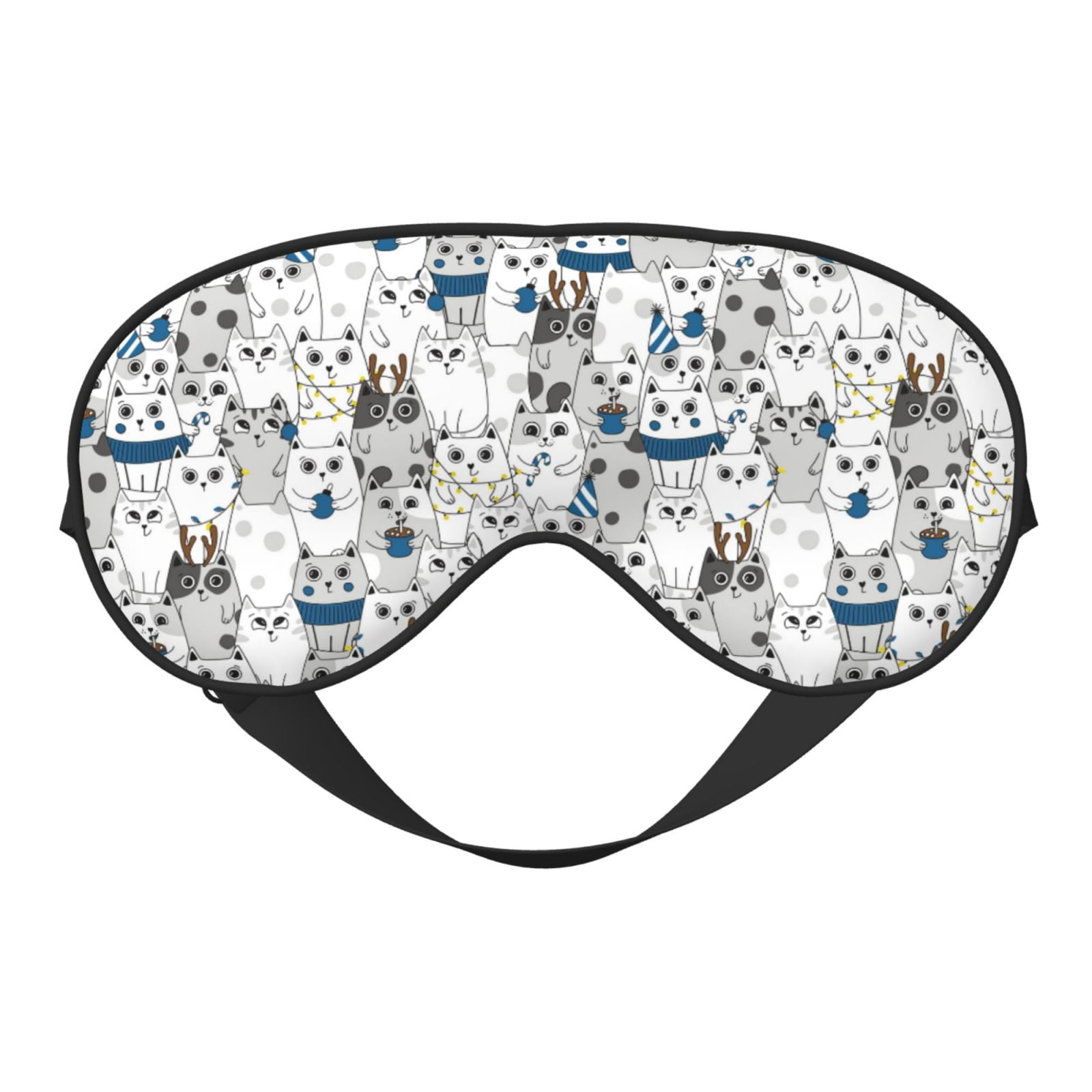 Eye Sleep Mask for Women Men - Cartoon Color Cute Cat Adjustable Buckle ...