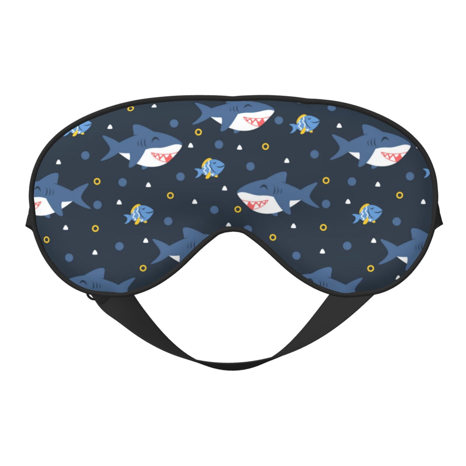 Eye Sleep Mask for Women Men - Cartoon Happy Cute Shark Adjustable ...