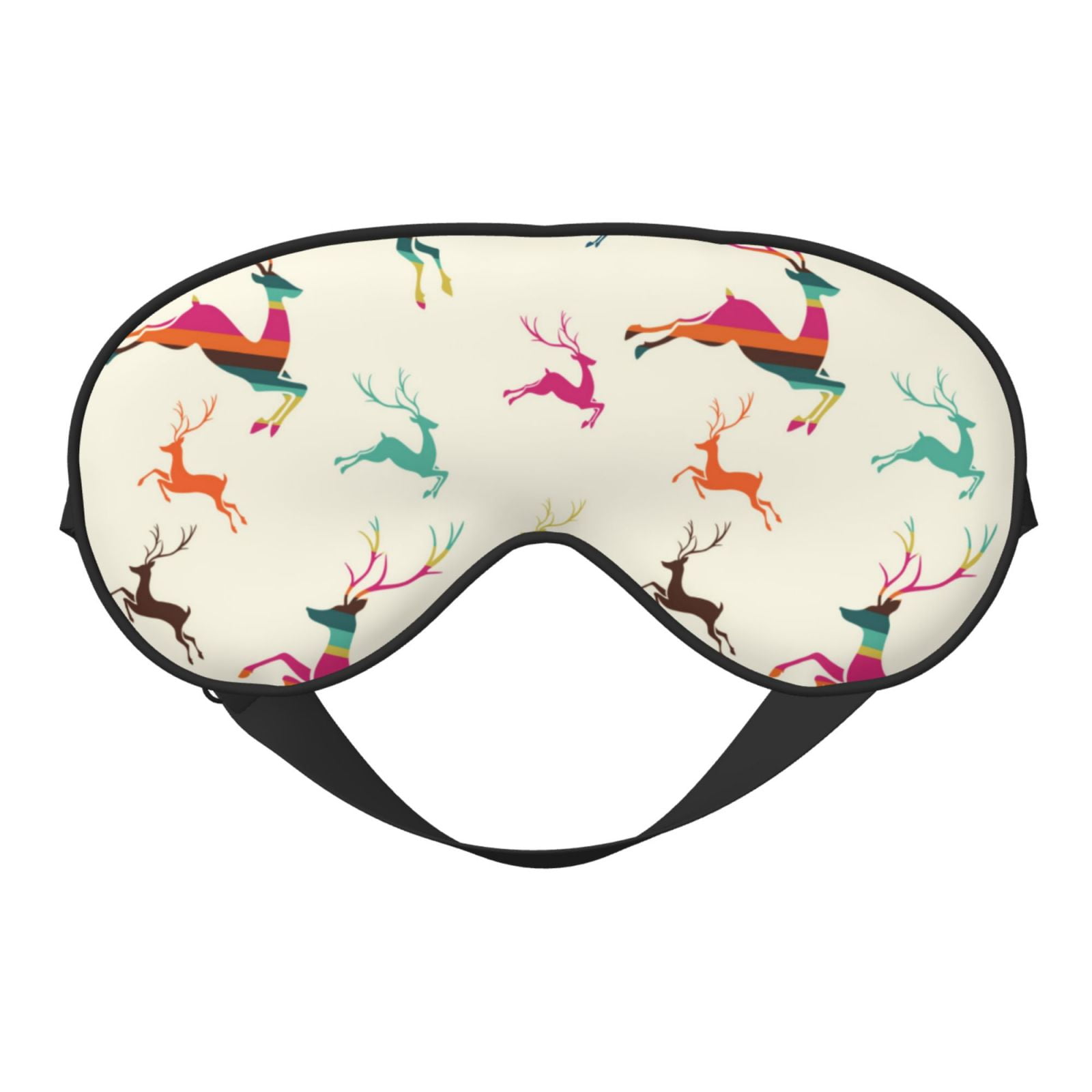 Eye Sleep Mask for Women Men - Colorful elk Adjustable Buckle Travel ...