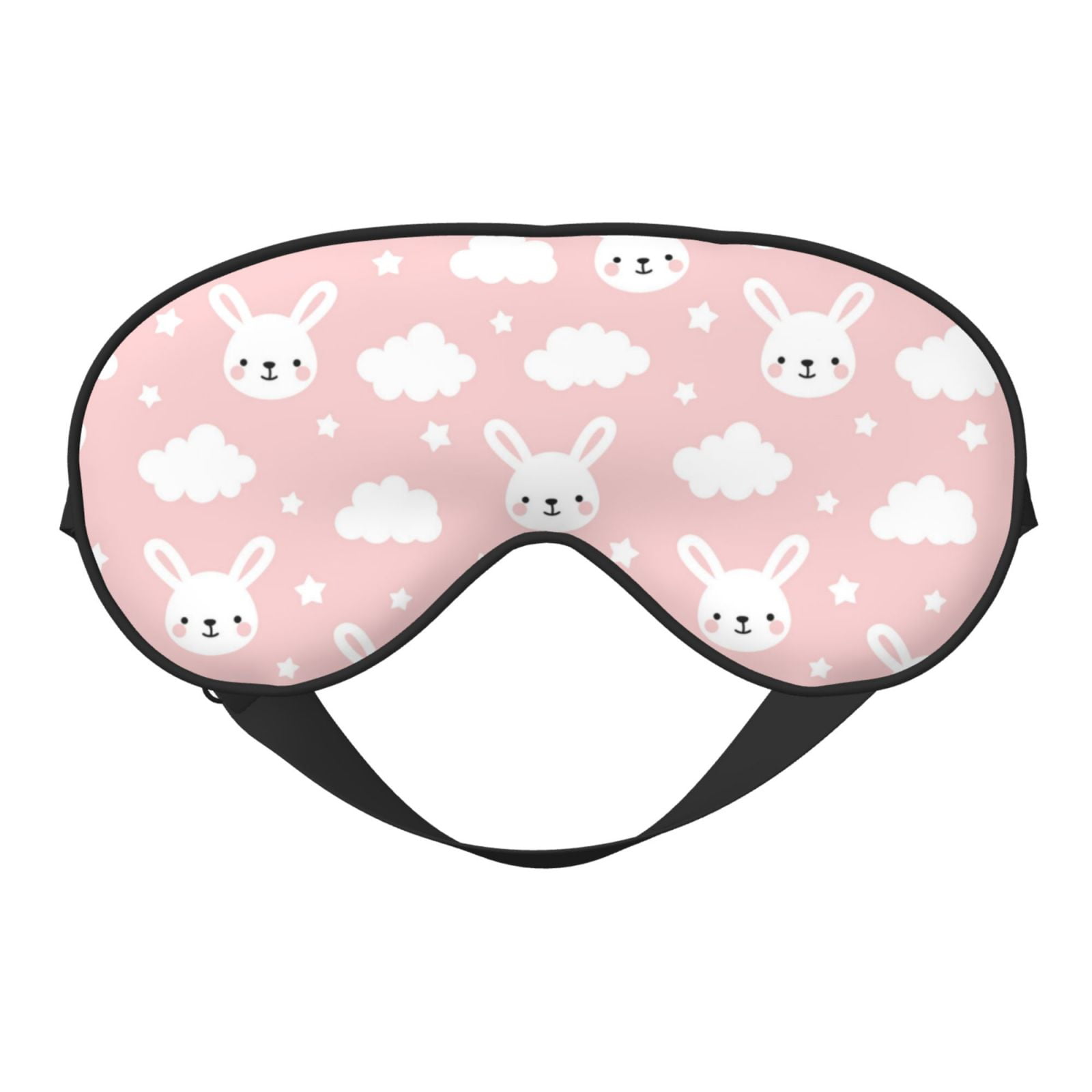 Eye Sleep Mask for Women Men - Cute Cartoon Rabbit Clouds Pink ...