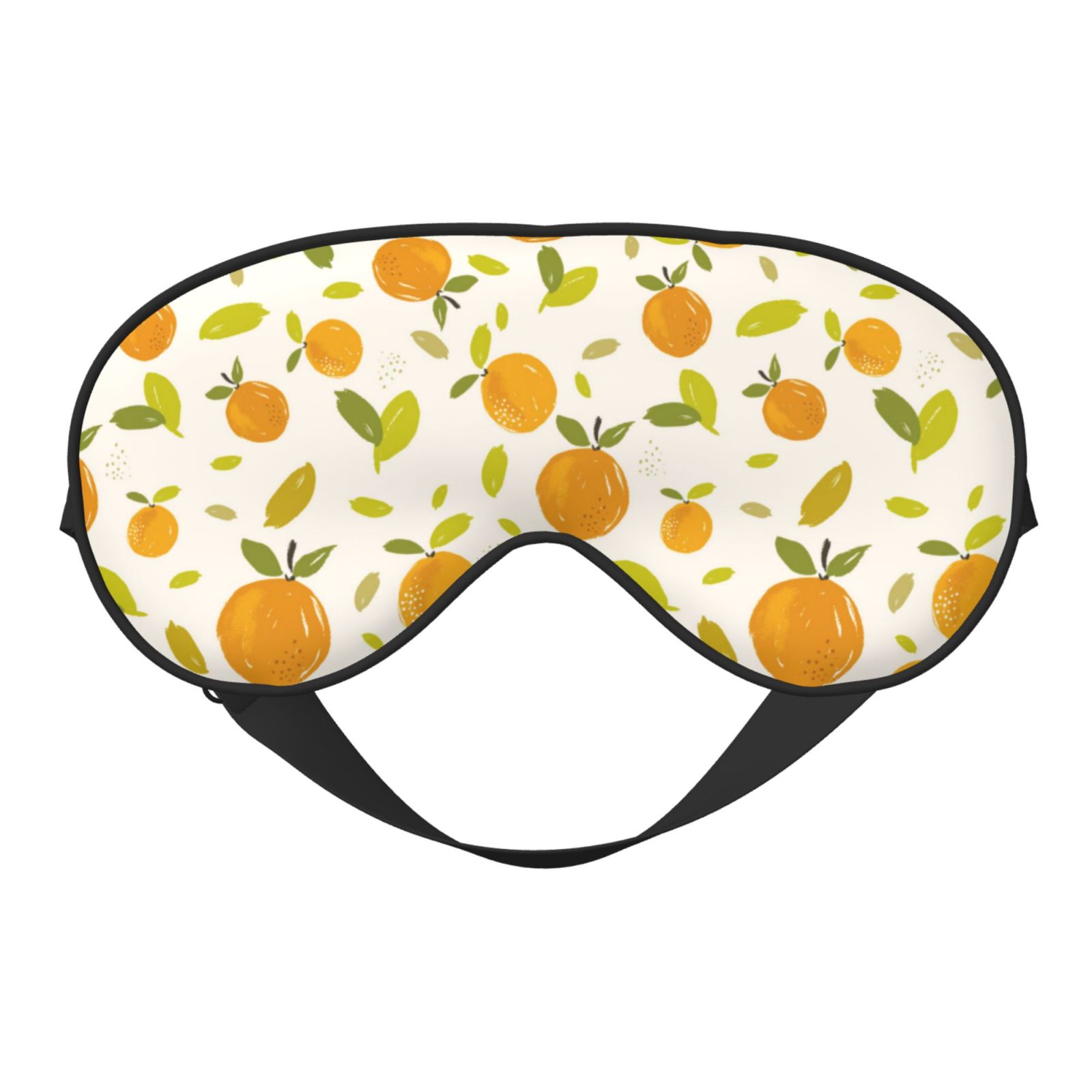 Eye Sleep Mask for Women Men - Cute Orange Green Leaves Adjustable ...