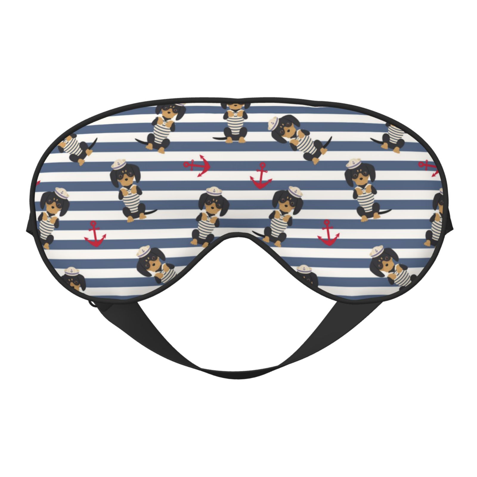 Eye Sleep Mask for Women Men - Dachshund puppy anchors stripe ...
