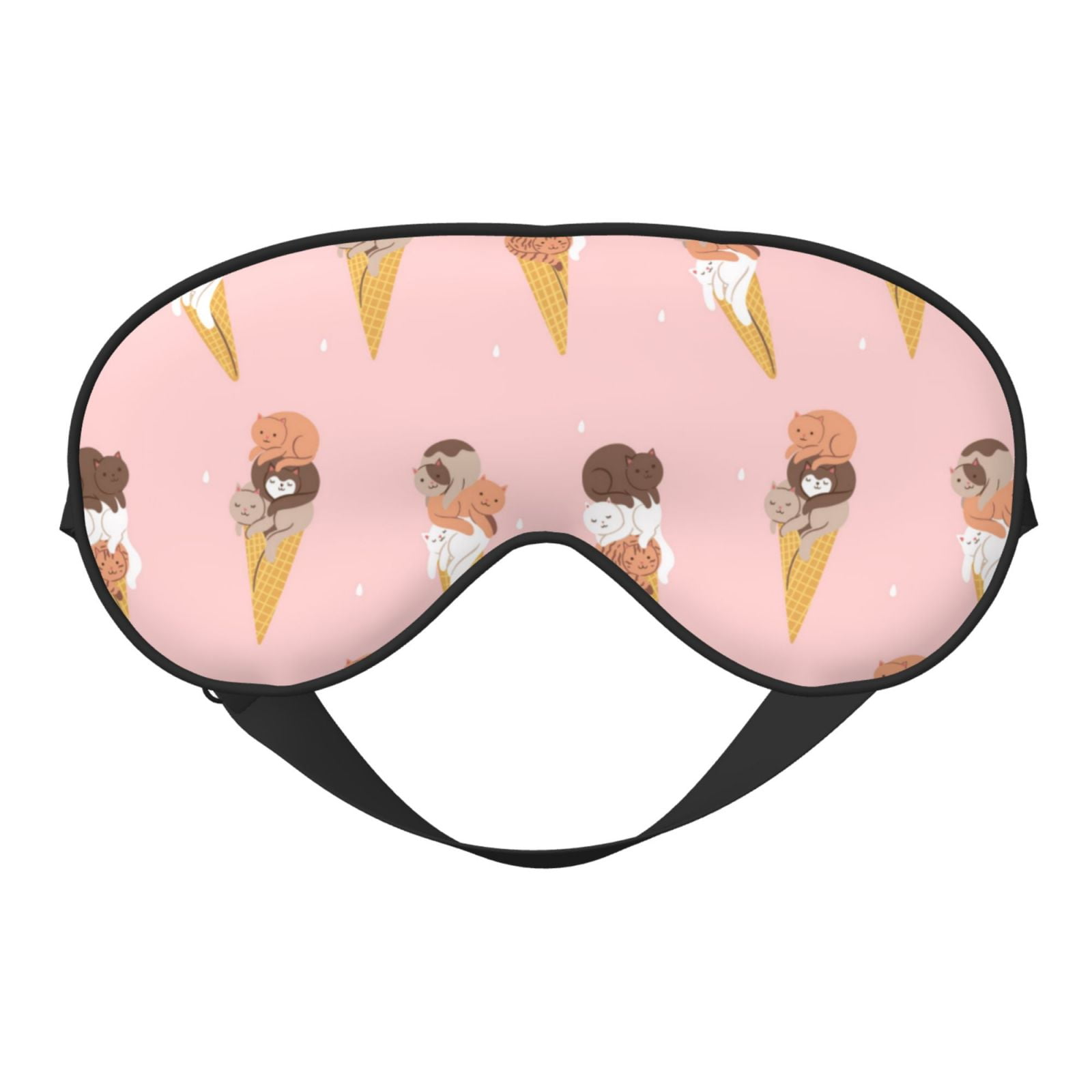 Eye Sleep Mask for Women Men - Funny Cartoon Cat Cone Adjustable Buckle ...