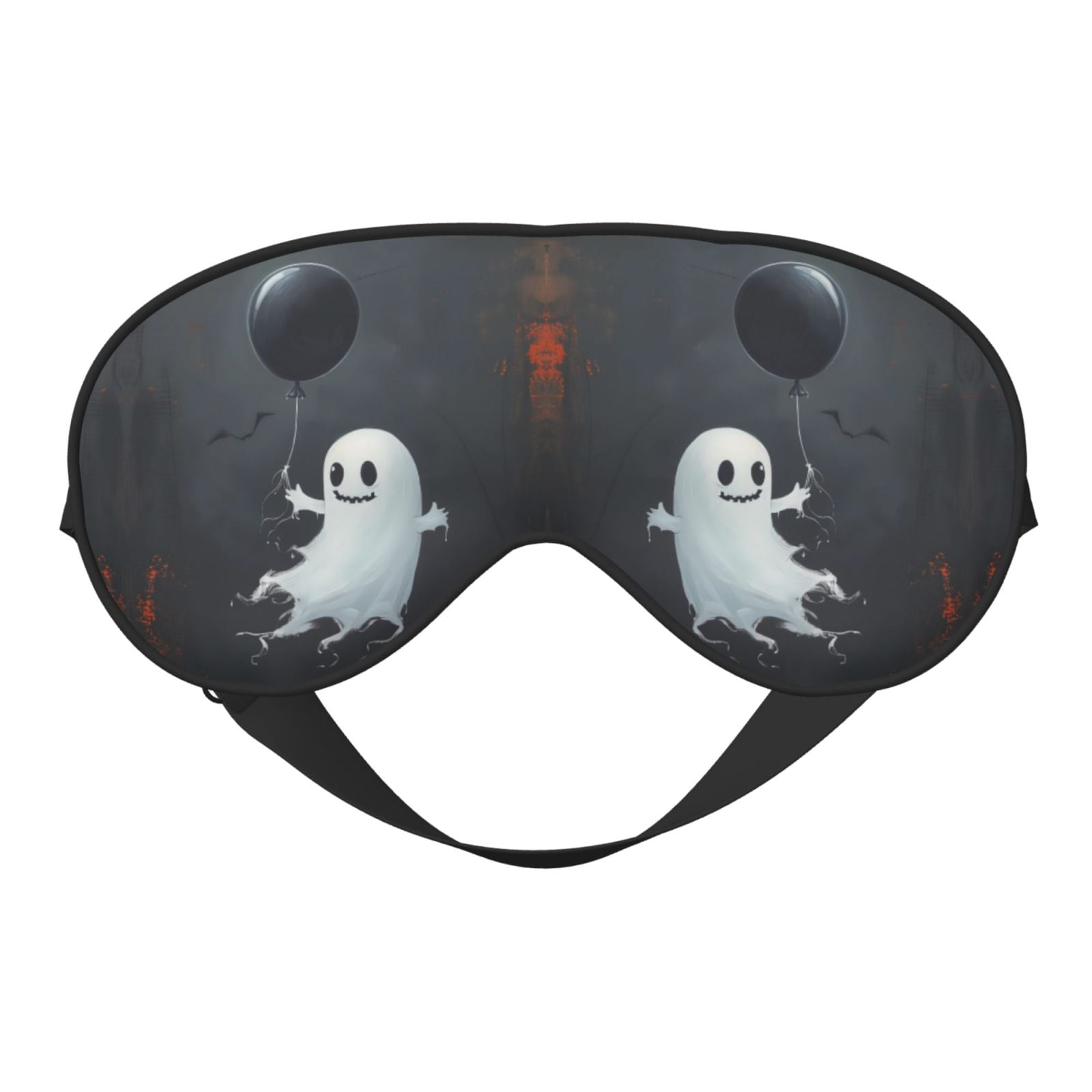 Eye Sleep Mask for Women Men - Halloween Ghost Black Balloon Adjustable ...