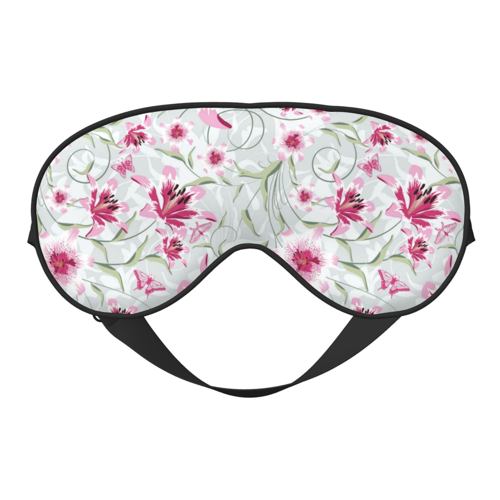 Eye Sleep Mask for Women Men - Lilies Flowers Purple Red Adjustable ...