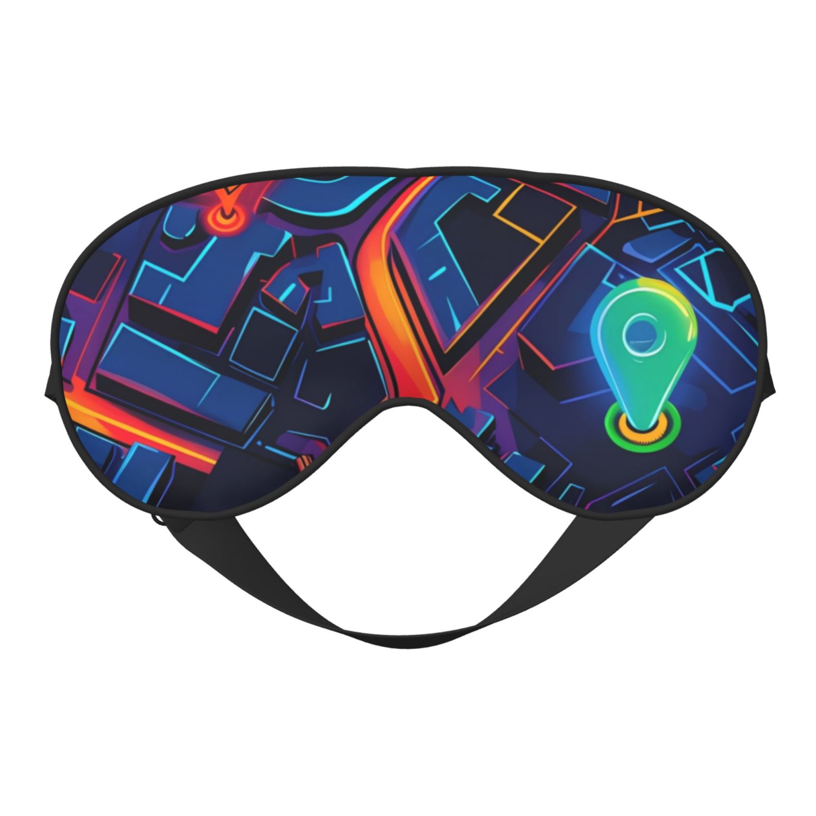 Eye Sleep Mask for Women Men - Neon City Map Adjustable Buckle Travel ...