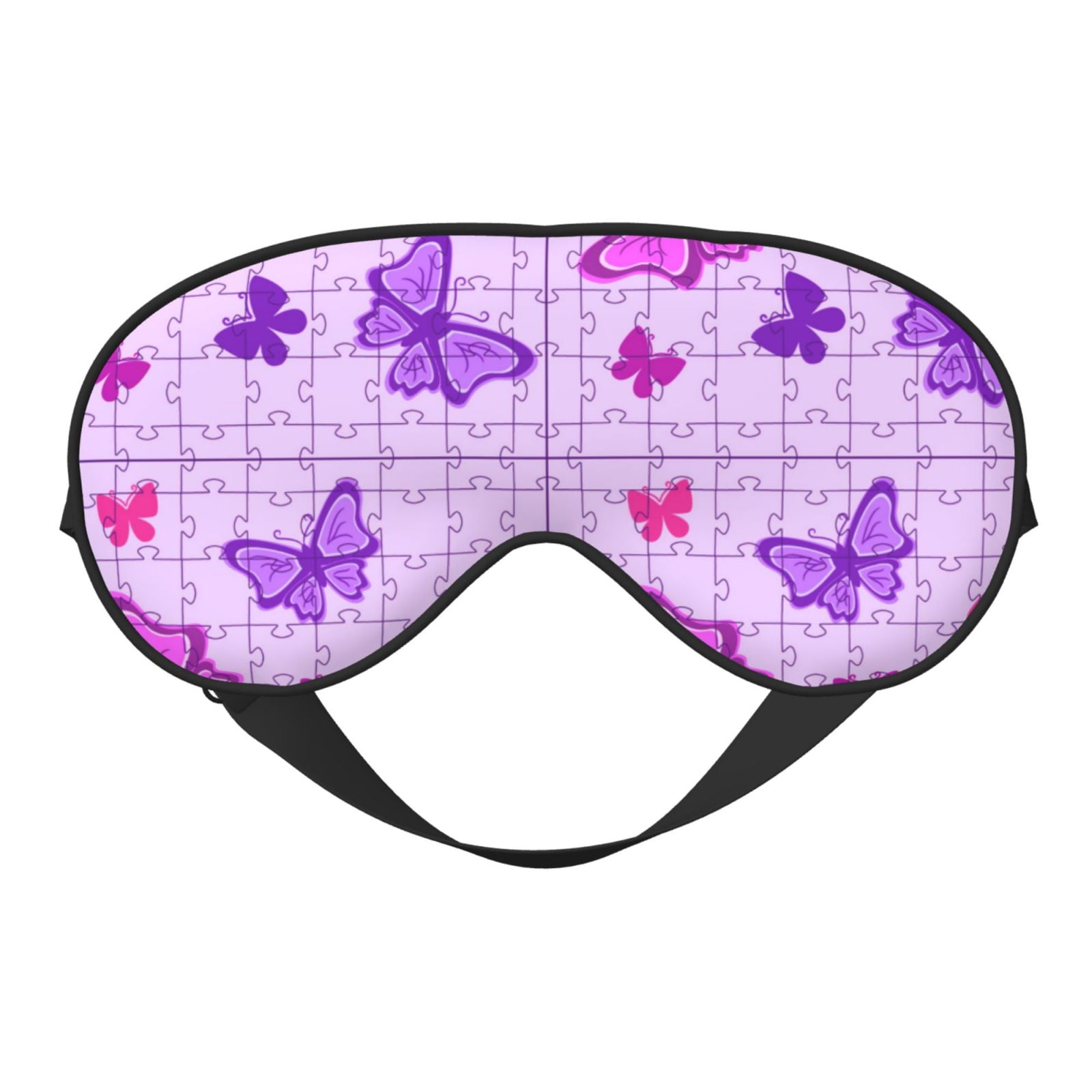 Eye Sleep Mask for Women Men - Puzzles butterfly pink purple Adjustable ...