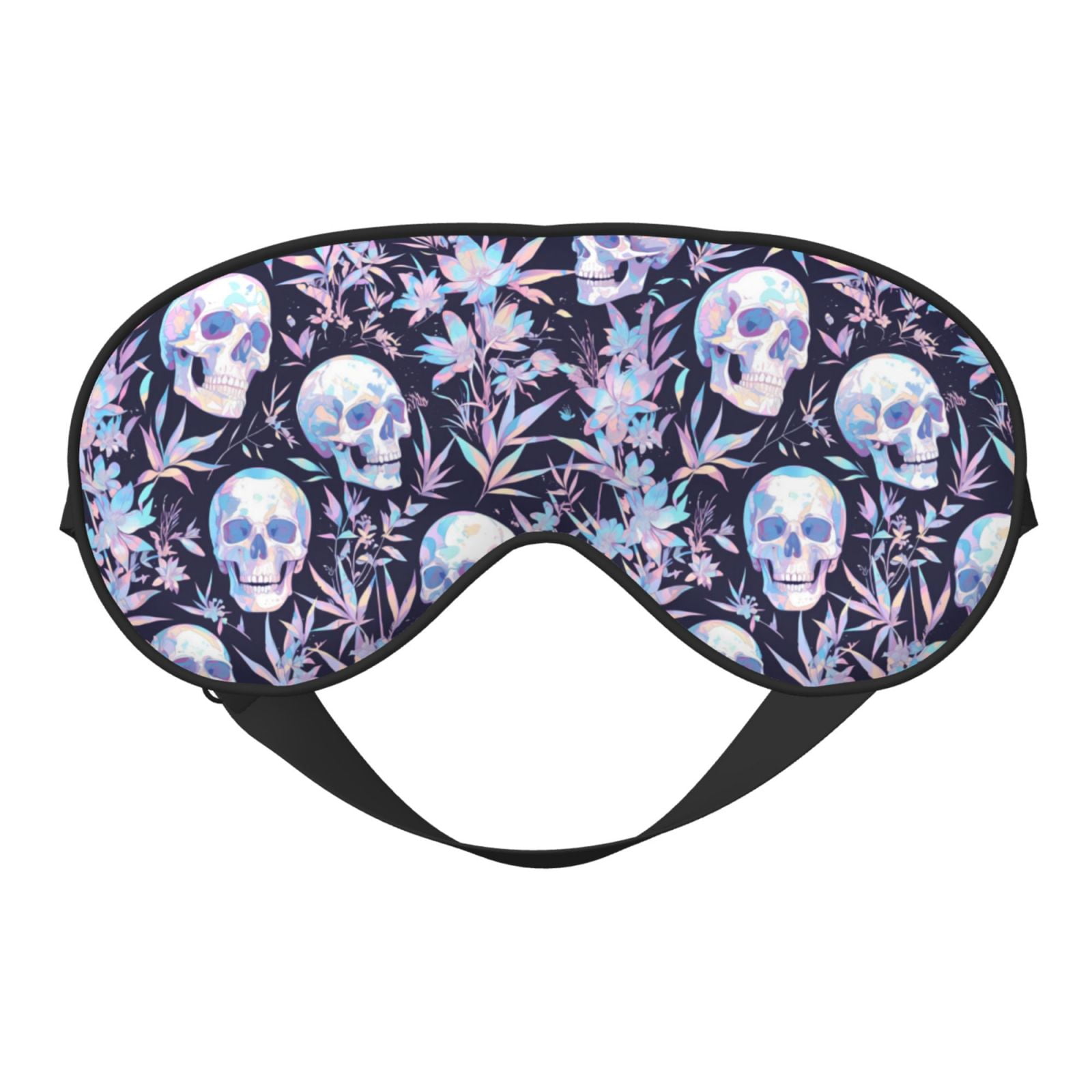Eye Sleep Mask for Women Men - Skull flower crystal Adjustable Buckle ...