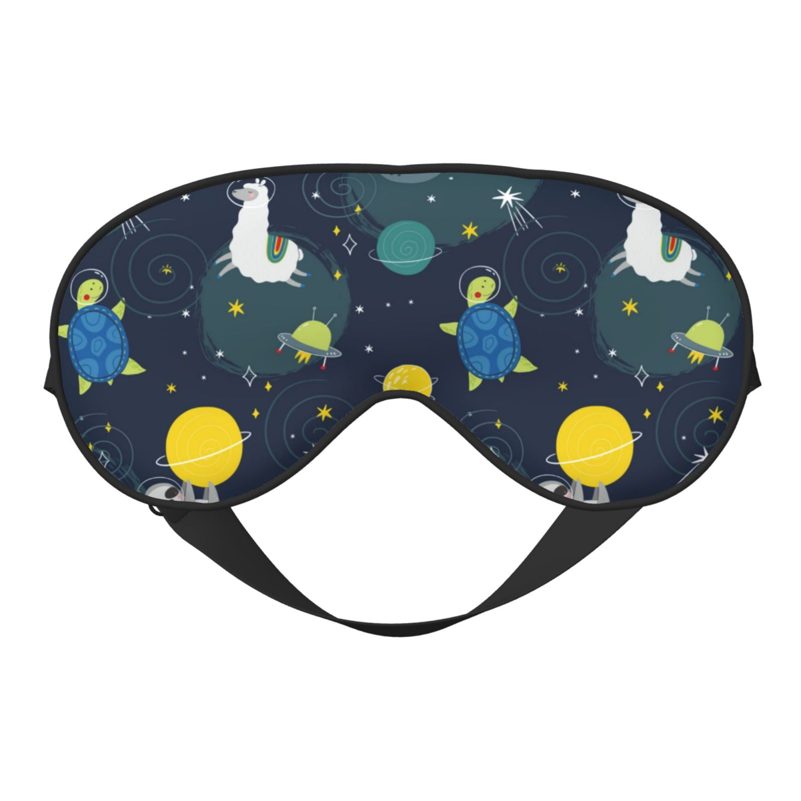 Eye Sleep Mask for Women Men - Space and Animals Adjustable Buckle ...