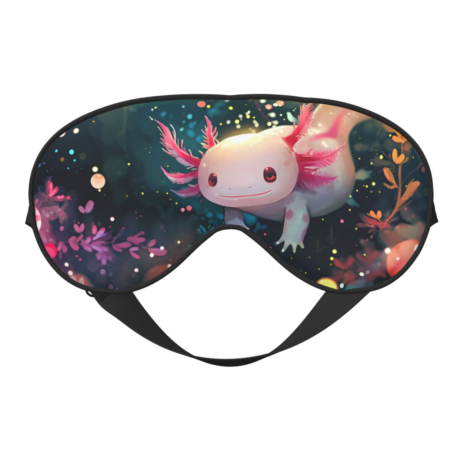 Eye Sleep Mask for Women Men - Whimsical Axolotl Fantasy Adjustable ...