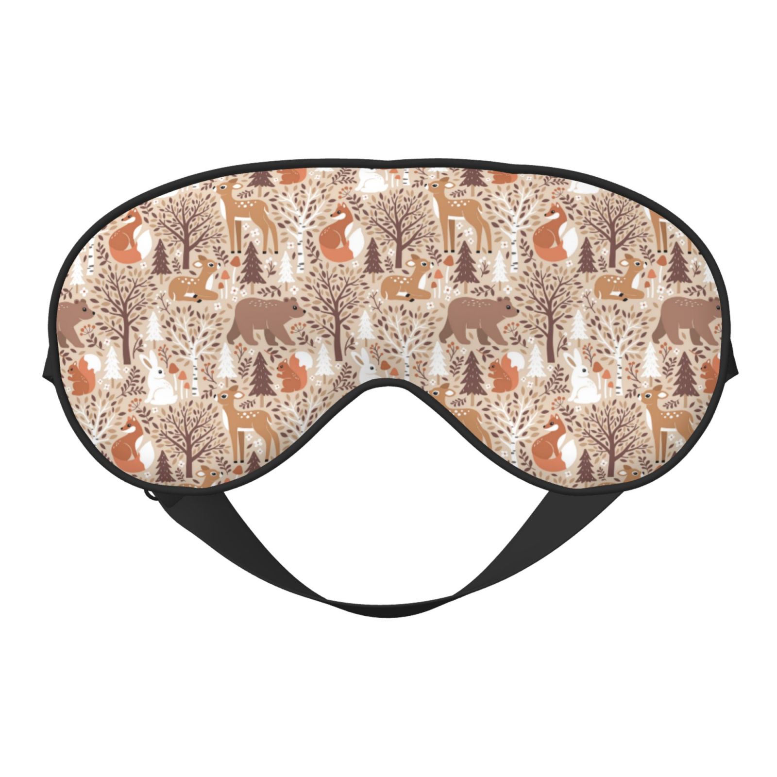 Eye Sleep Mask for Women Men - Woodland Animals in Neutral Tones ...