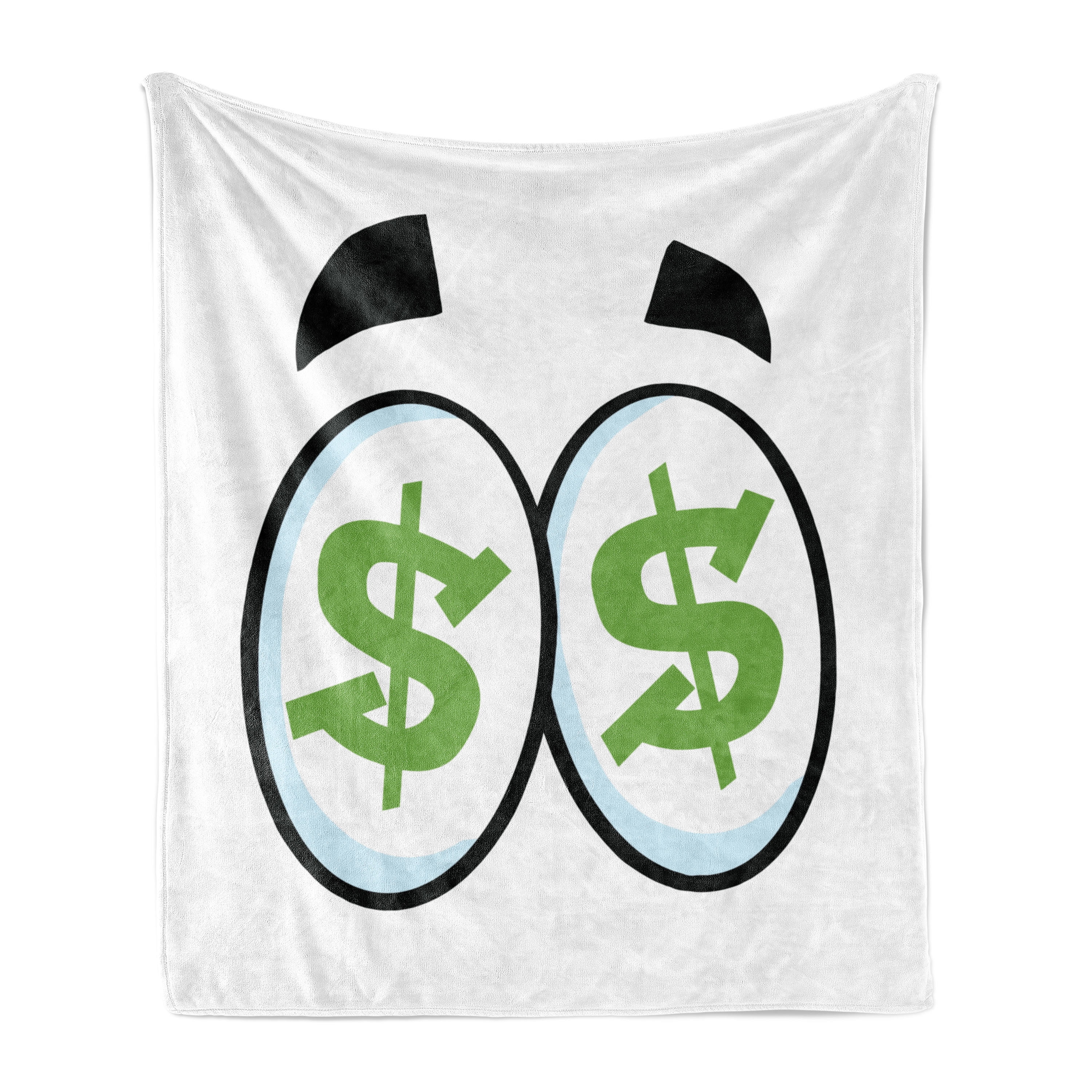 Eye Soft Flannel Fleece Throw Blanket, Green Dollar Signs in Big ...