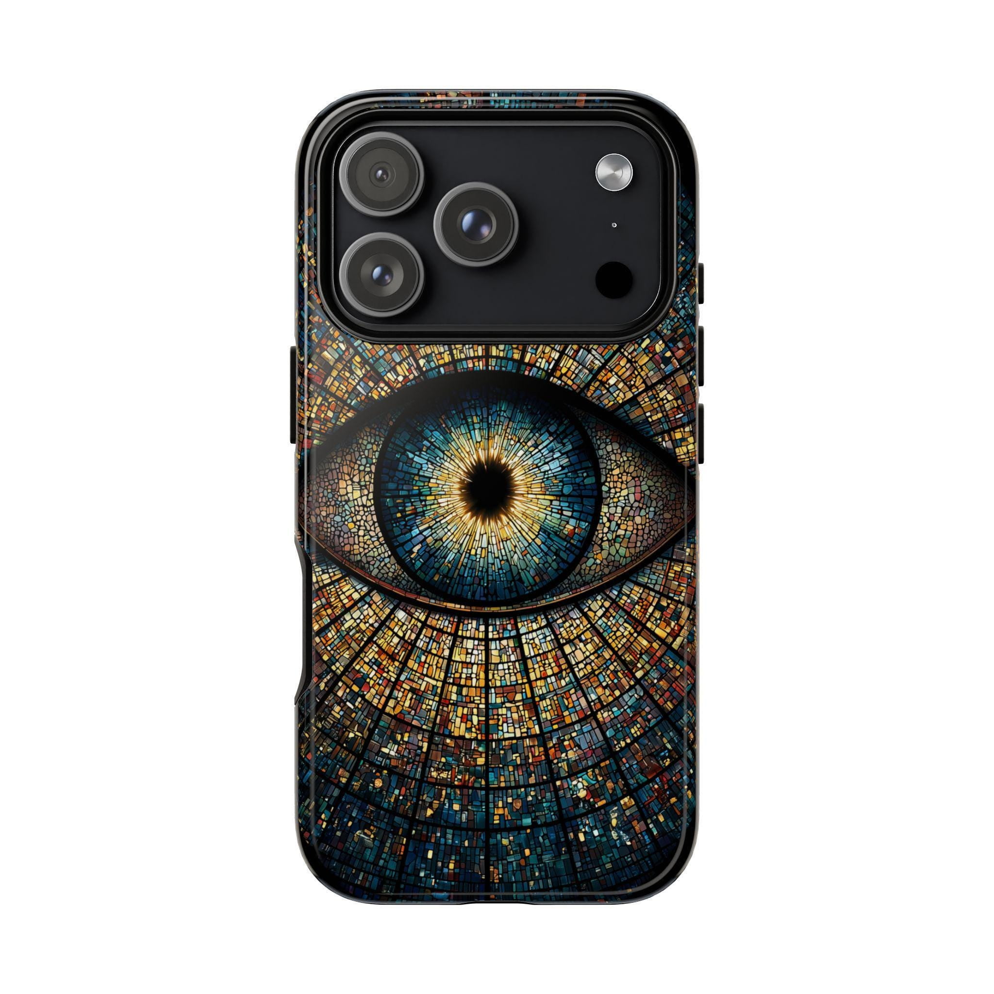 Eye Stained Glass Mosaic Iris Colorful Vision Art Phone Case with ...