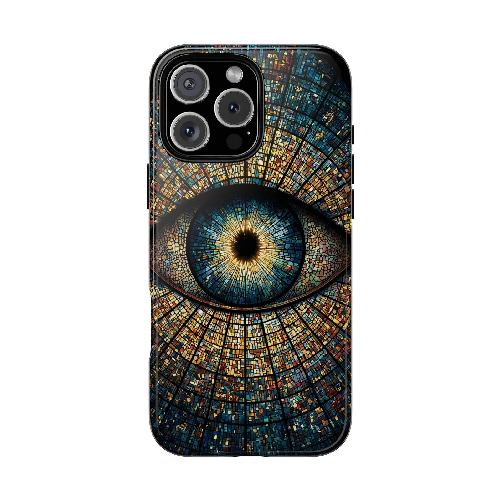 Eye Stained Glass Mosaic Iris Protective Case for iPhone 11 up to 17 ...
