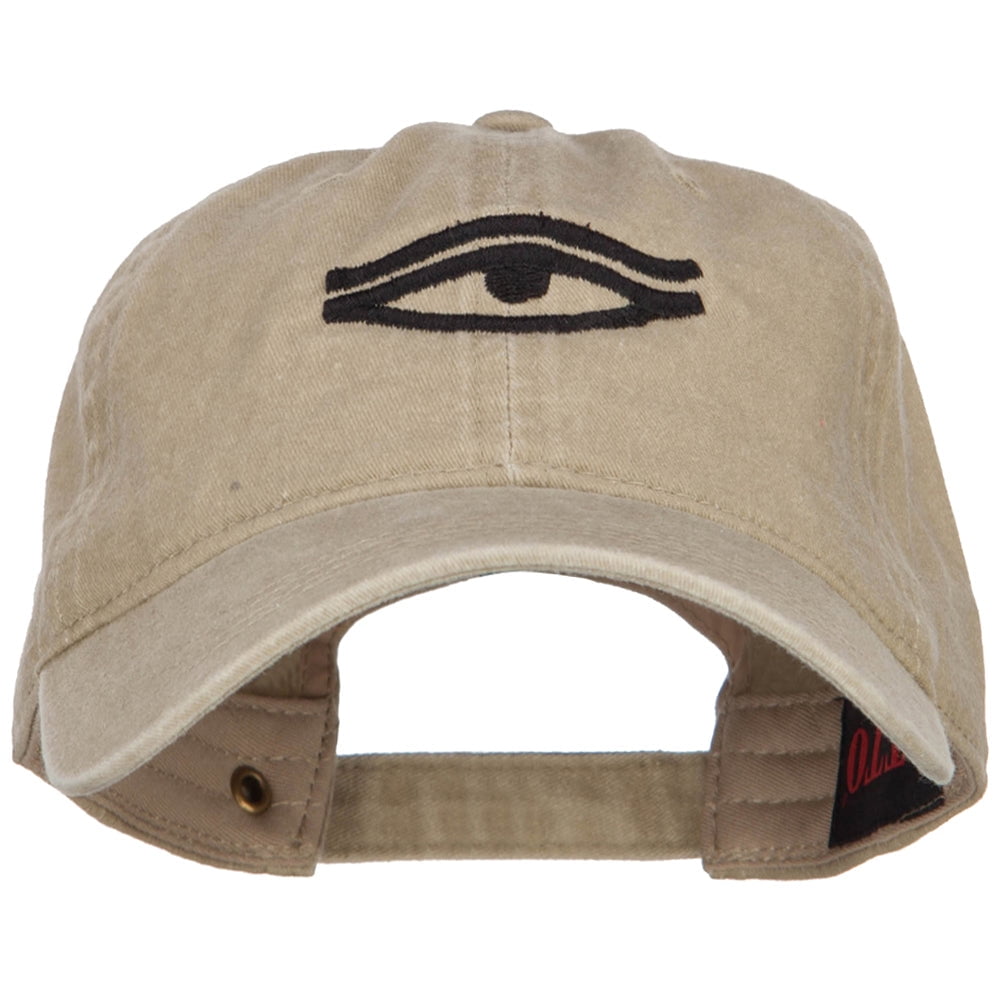 Eye That Sees All Embroidered Washed Dyed Cotton Cap - Khaki OSFM ...
