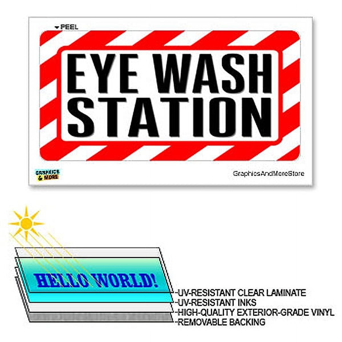 Eye Wash Station - 12 in x 6 in - Laminated Sign Alert Warning Business ...