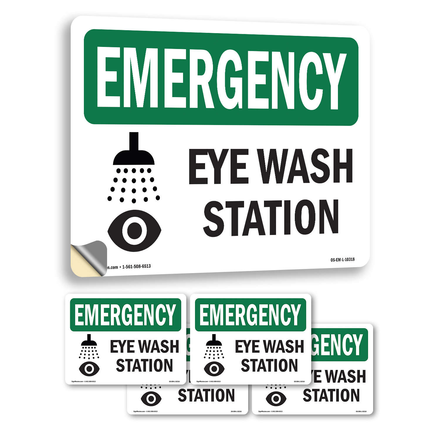 Eye Wash Station OSHA Emergency Vinyl Decal Label 10 Inch x 7 Inch - 5 ...