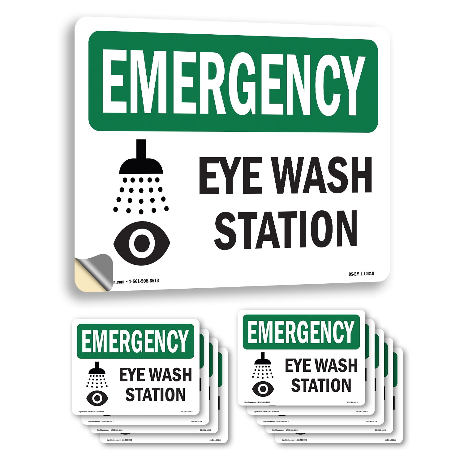 Eye Wash Station OSHA Emergency Vinyl Decal Label 24 Inch x 18 Inch ...