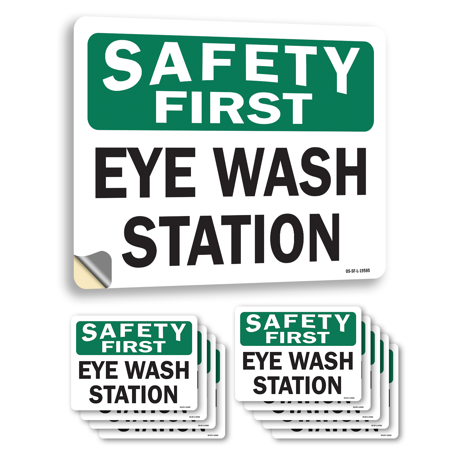 Eye Wash Station OSHA Safety First Vinyl Decal Label 10 Inch x 7 Inch ...