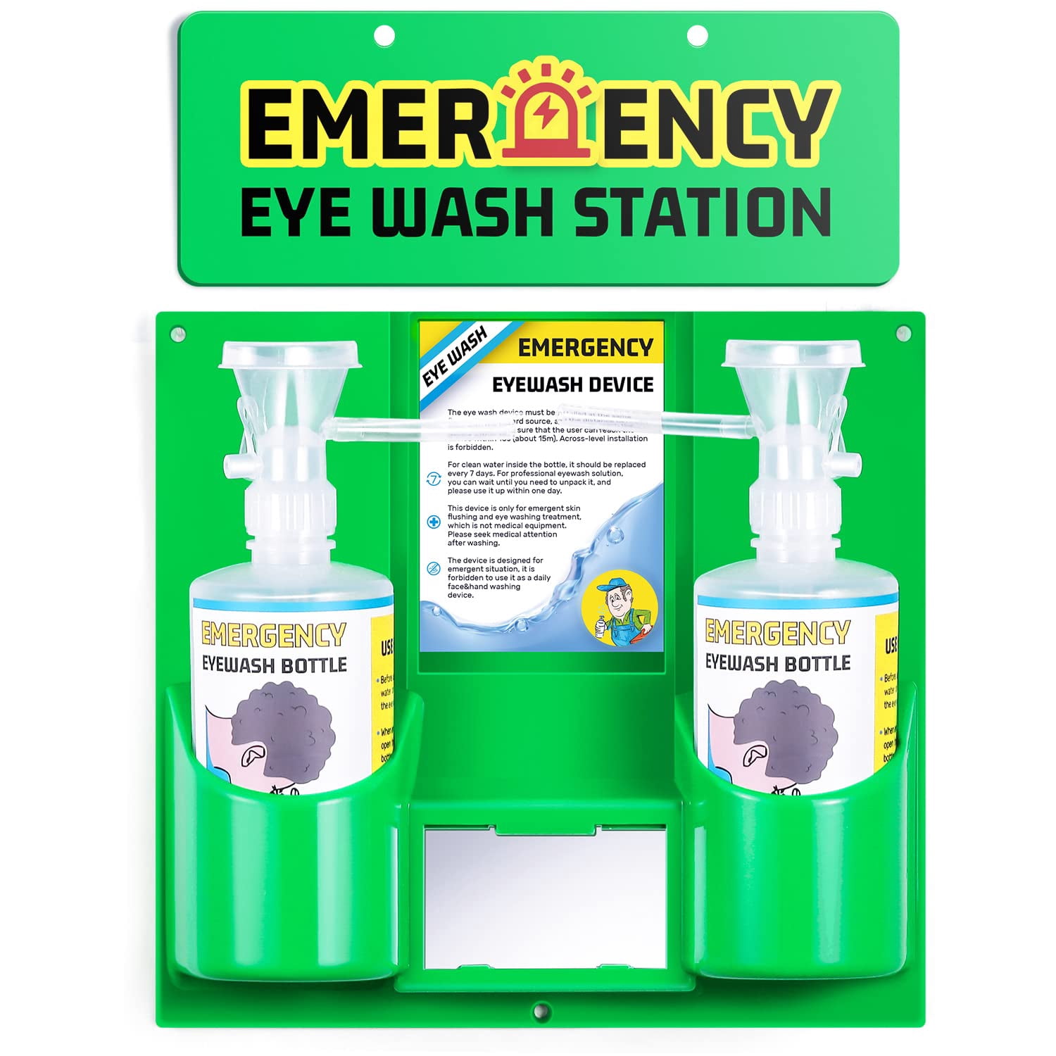 Eye Wash Station Portable Kit for Emergency, Emergency with Two Bottles ...