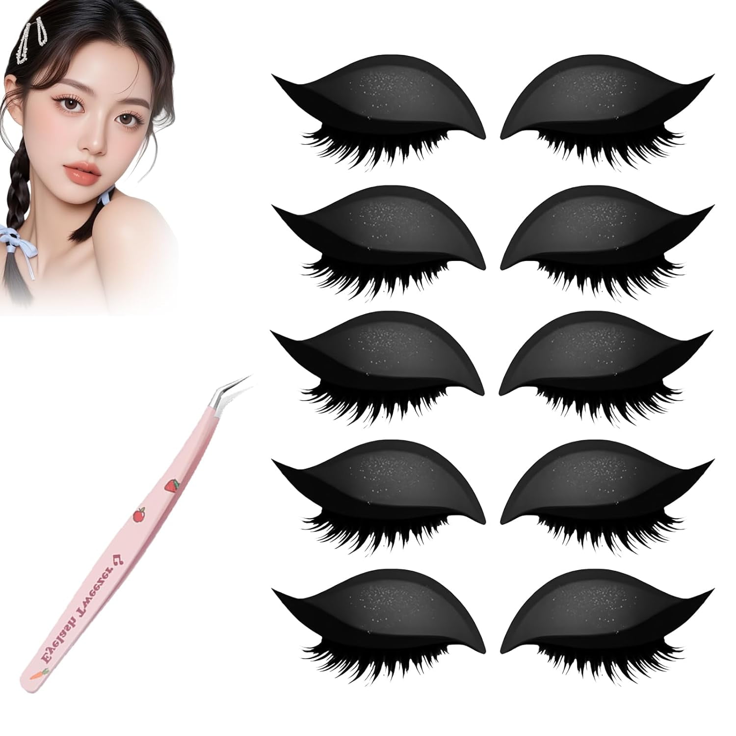Eye Wigs Lashes with Eye Shadow, Lazy Eyes Shadow Eyelash Patch, 8 ...