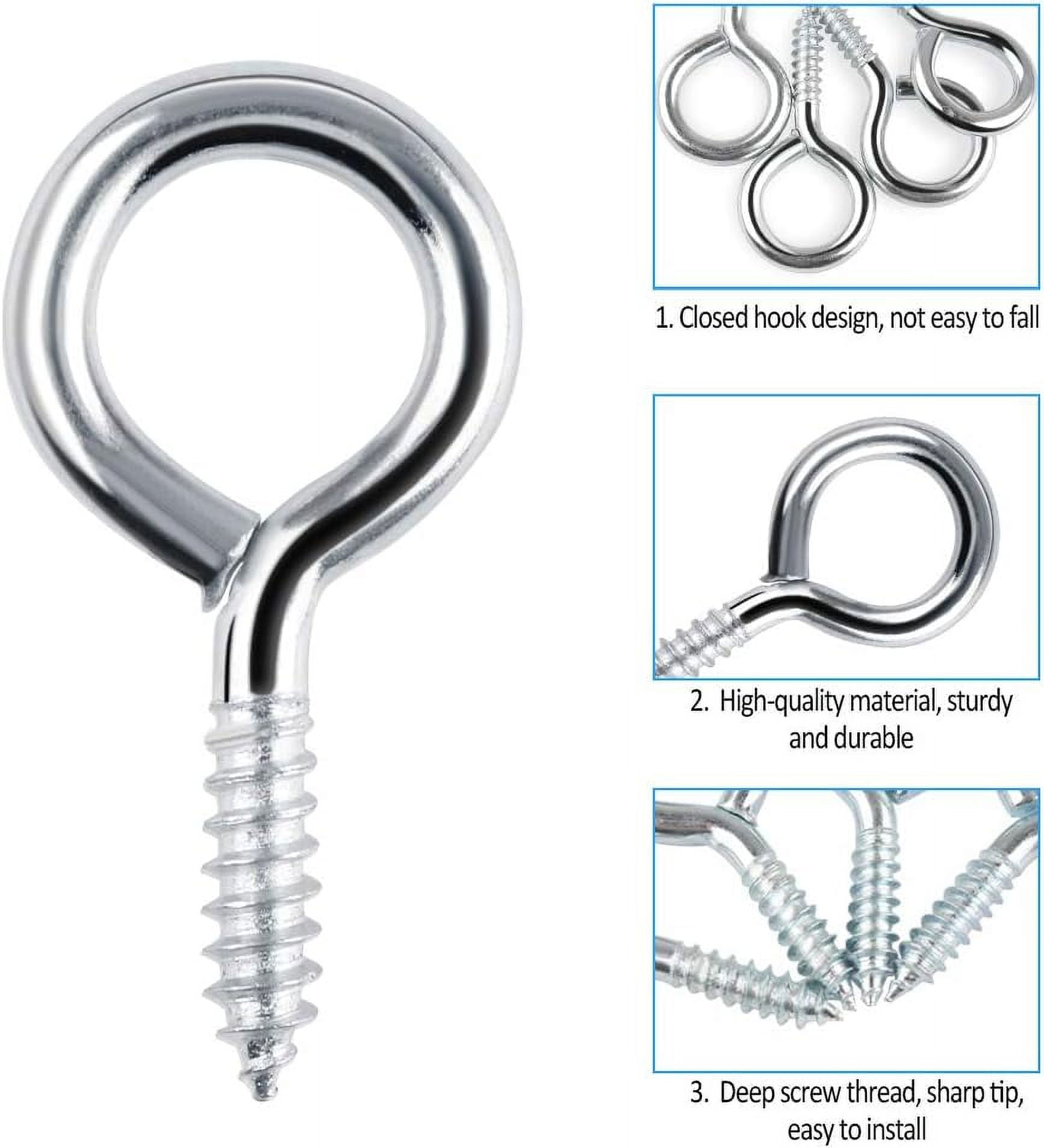 Eye bolt, Chudian 60 pieces eye bolts with wood thread, ring screw ...