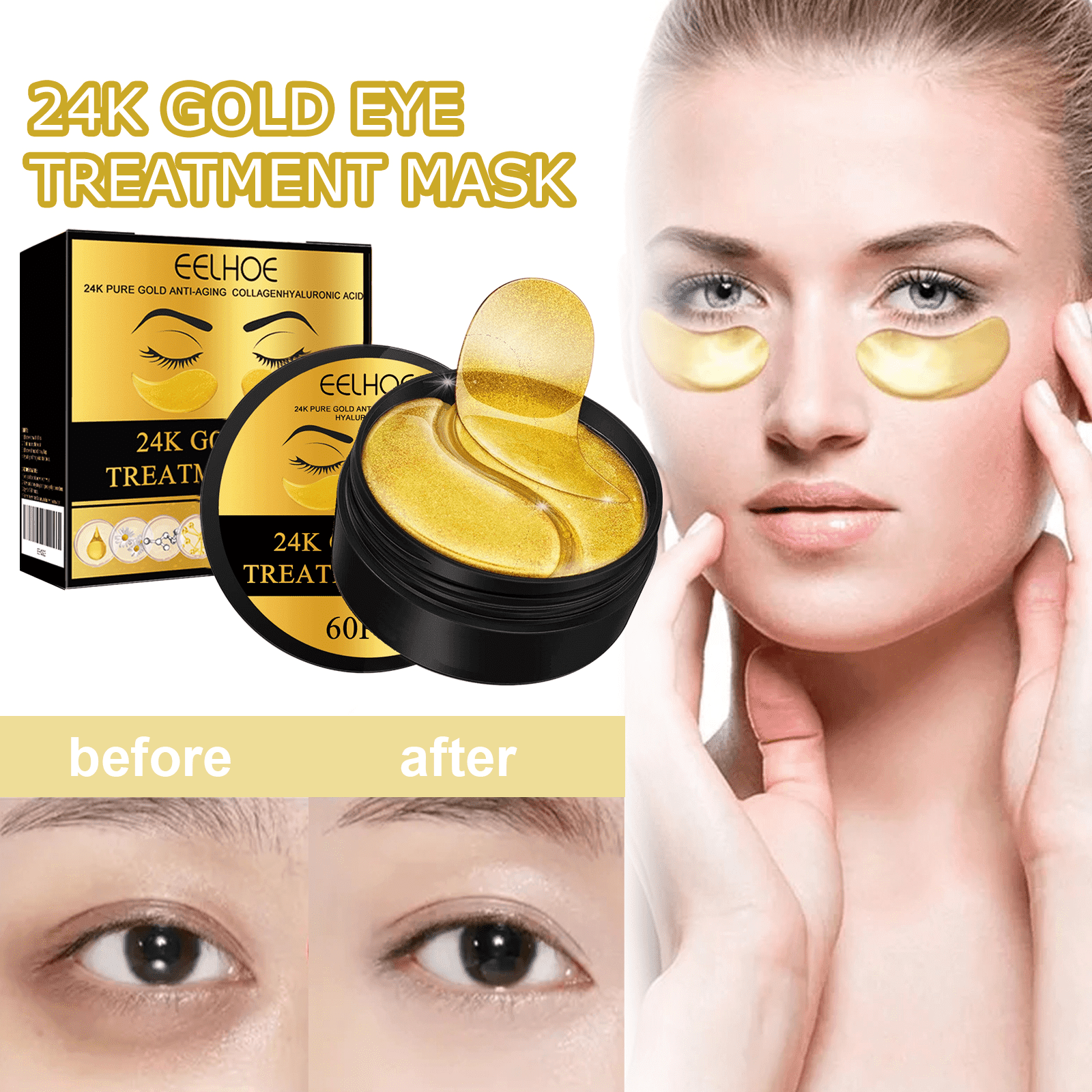 Eye mask patch, gentle moisturizing and elastic eye skin around the eye ...