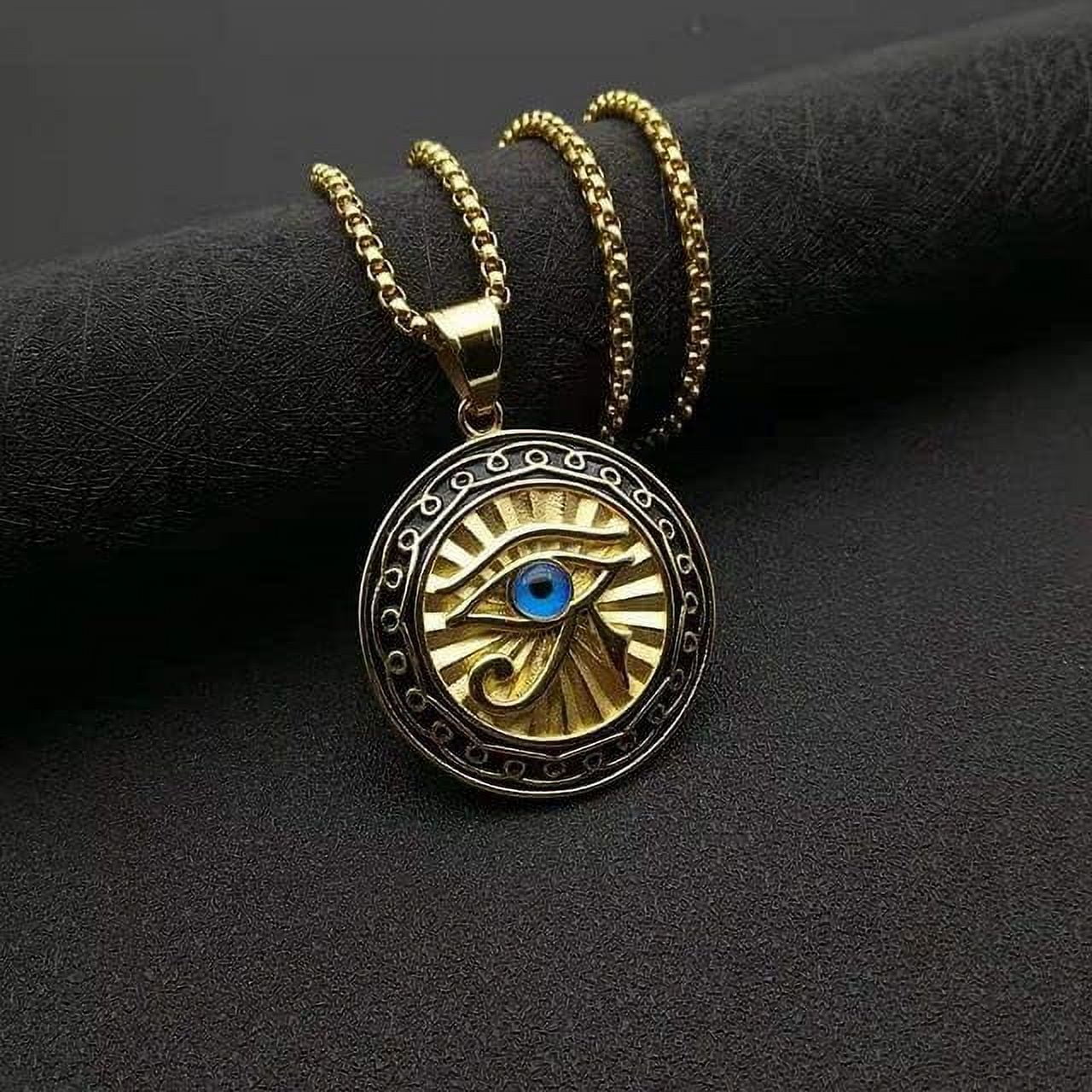 Eye of Horus Evil Eyes Necklace,Eye of Horus Chain Necklace Women Men ...