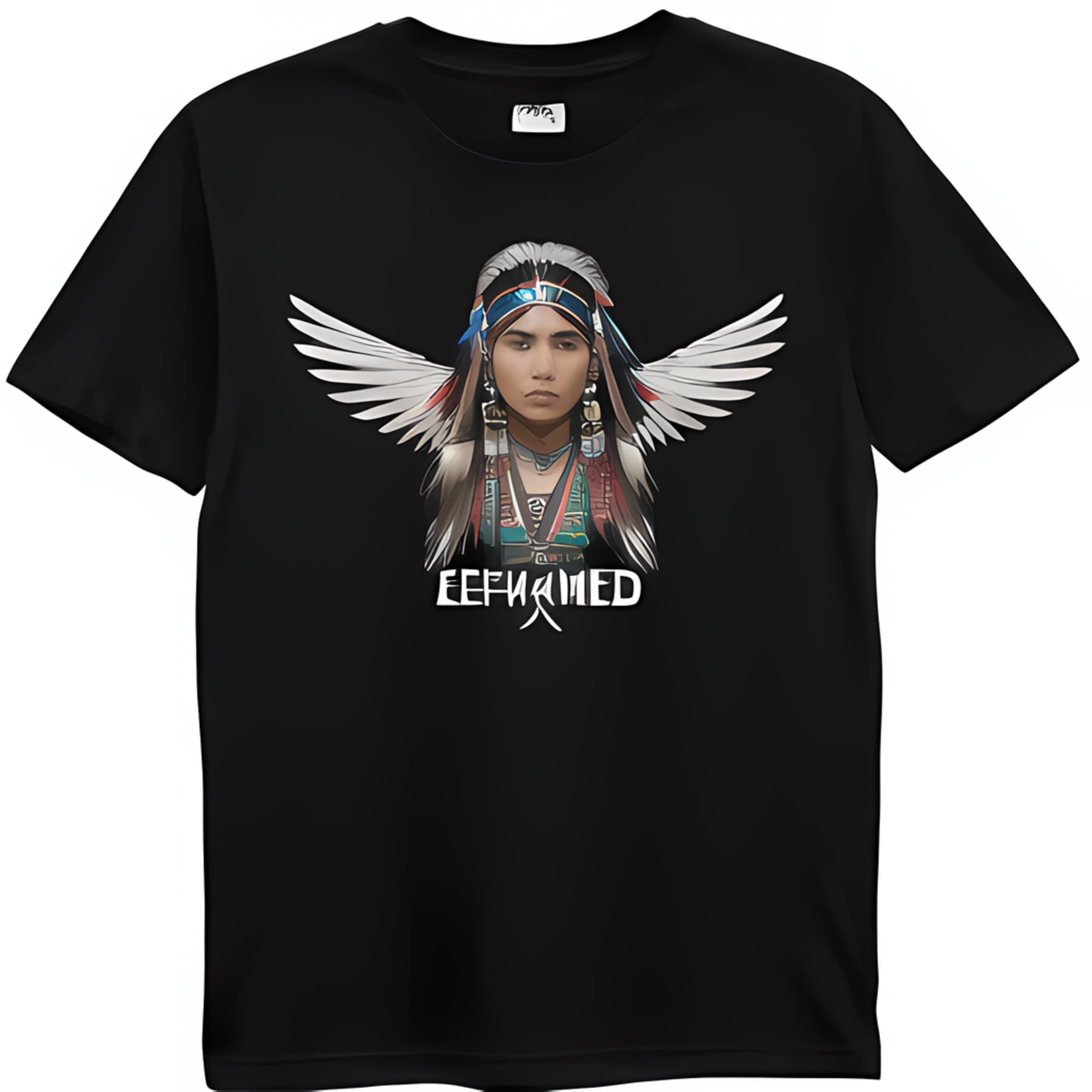 EyeWitness Woman Wings Black T-Shirt Vector Art Style 2D Game Art ...