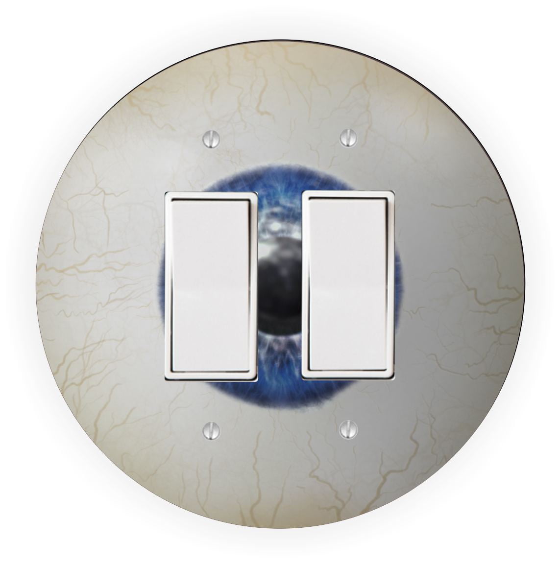 Eyeball Design - Round Light Switch Plate Cover - Single Rocker ...
