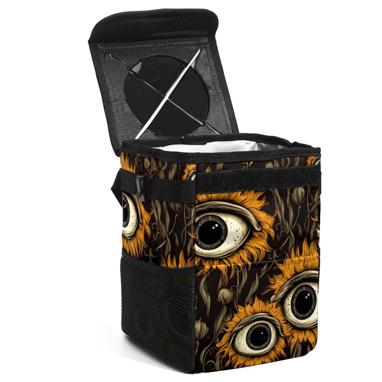 Eyeball Foldable Car Trash Bin with Lid, Leak-proof Hanging Storage Bag ...