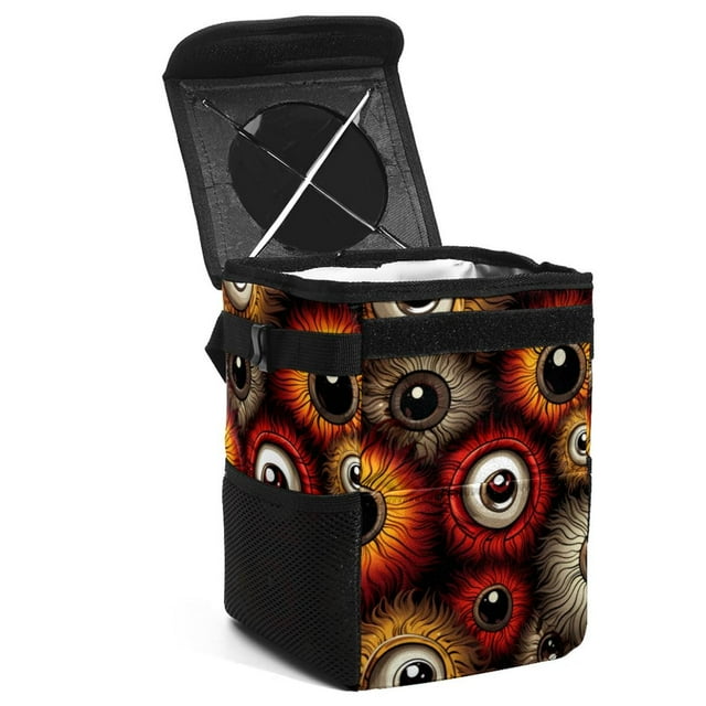 Eyeball Foldable Mini Trash Can with Lid - Leak-Proof Car Garbage Can ...