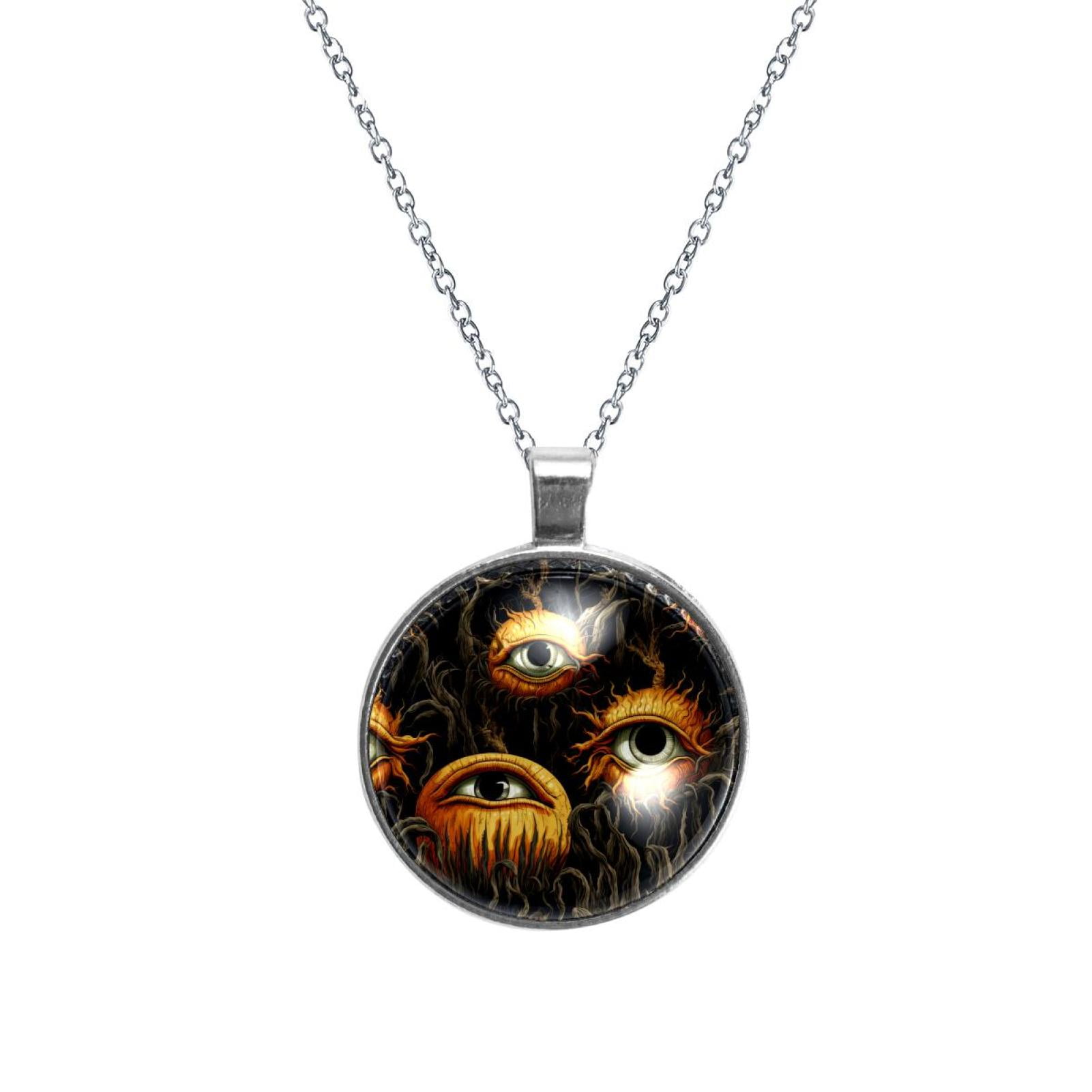 Eyeball Glass Circular Pendant Necklace - Elegant Jewelry for Women ...