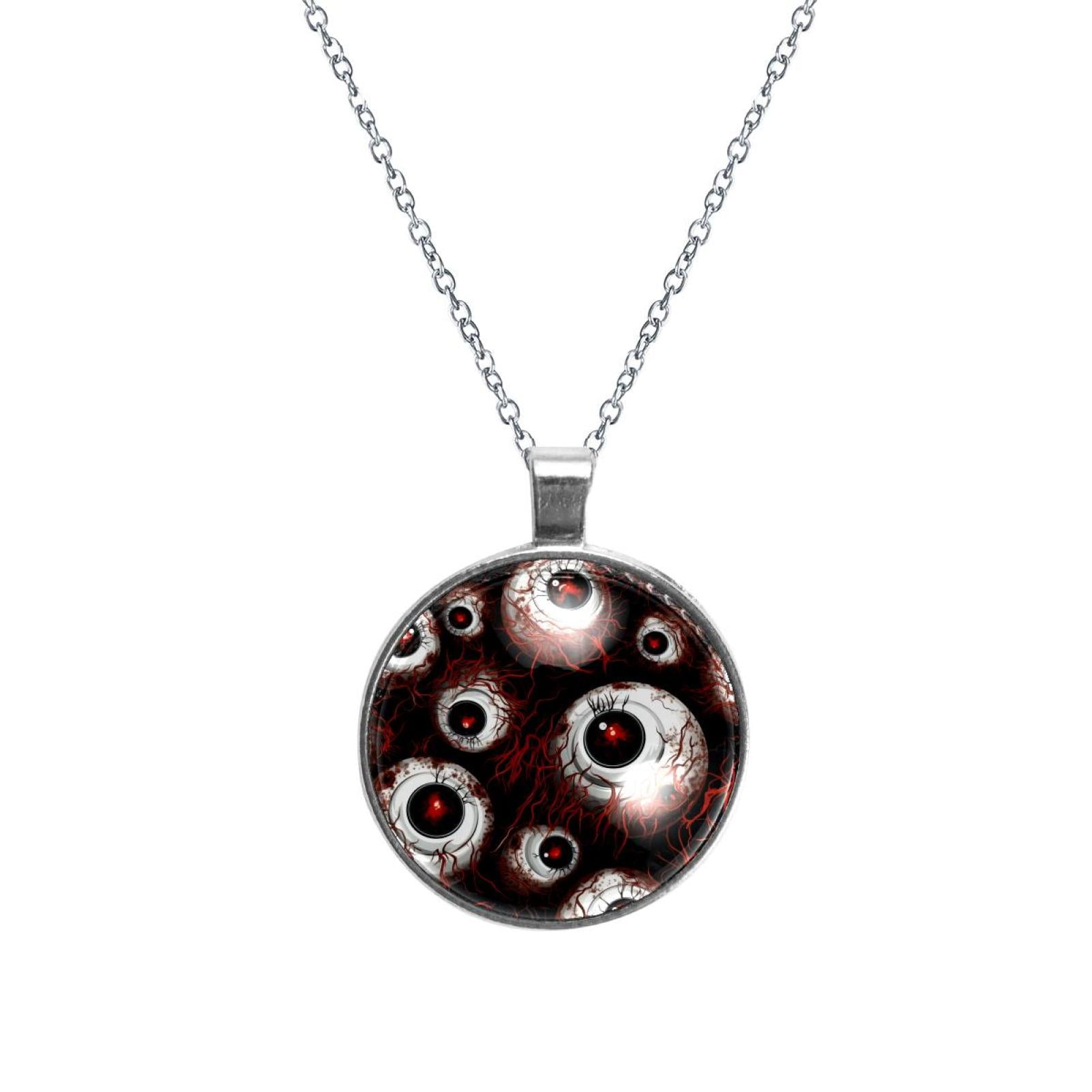 Eyeball Glass Circular Pendant Necklace - Stylish Jewelry Statement ...