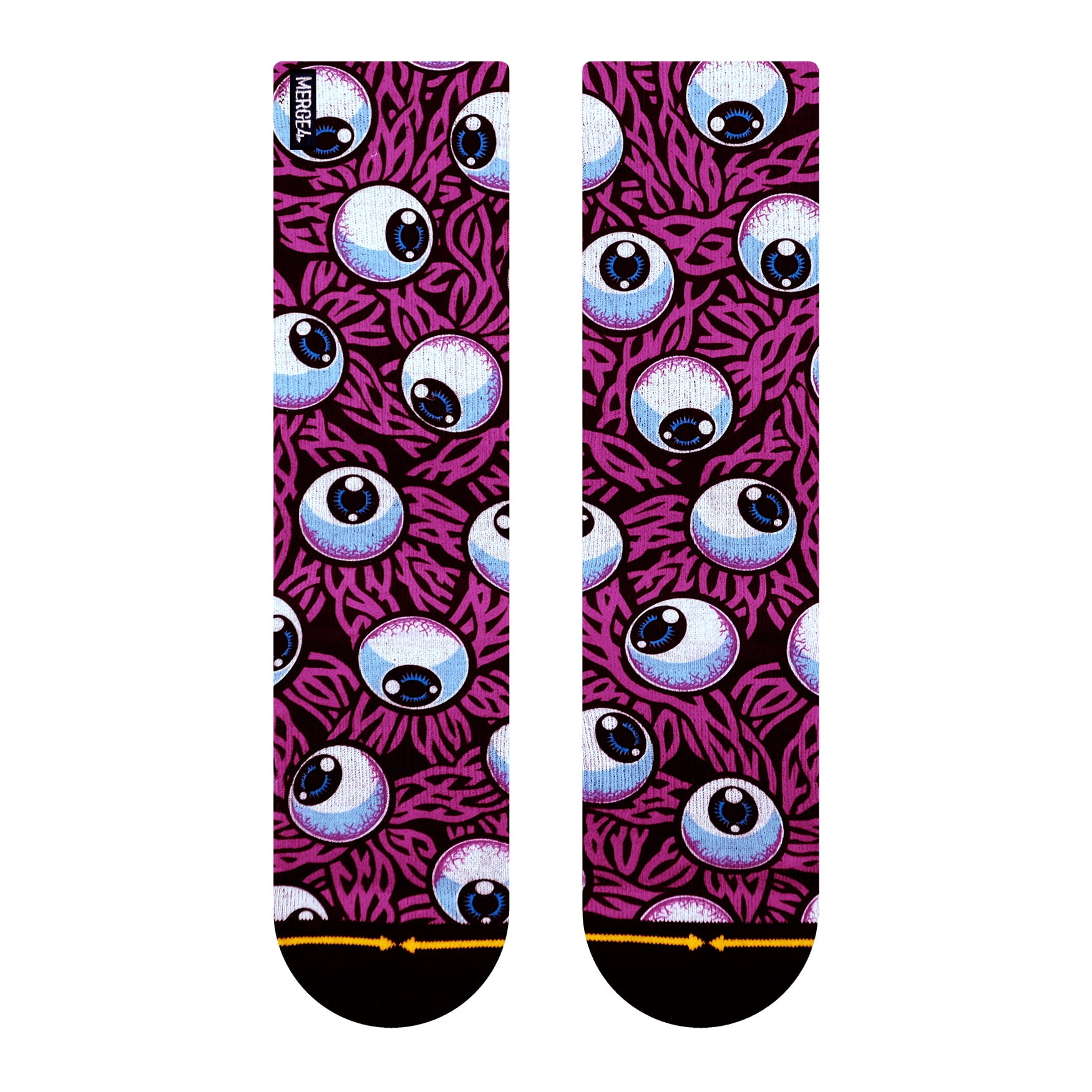Eyeball Pink Crew MERGE4 Socks With Art By Jimbo Phillips - Walmart.com