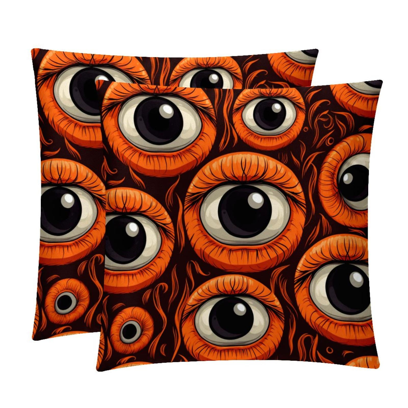 Eyeball Set of 2 Velvet Throw Pillow Covers Inserts for Bed Pillow ...