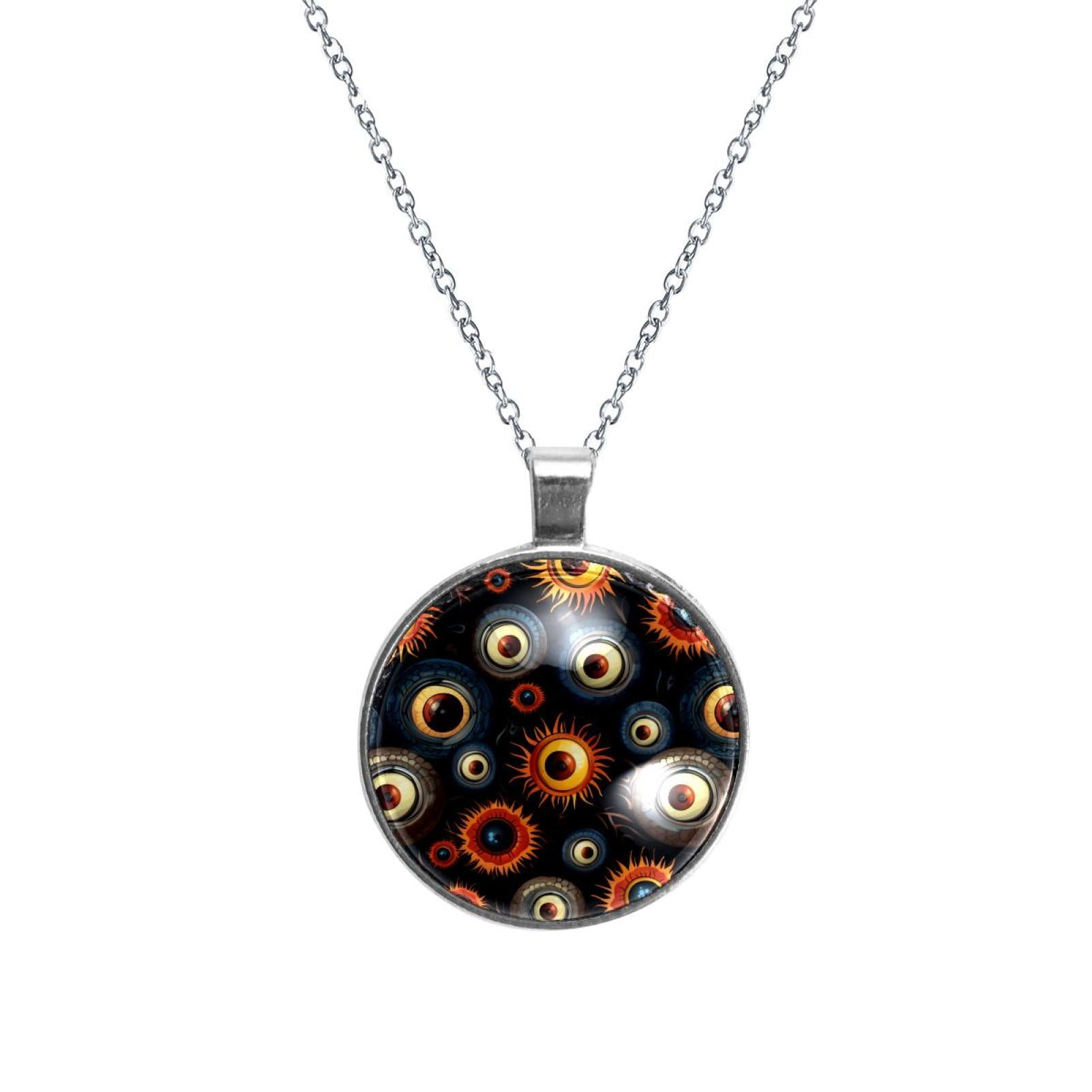 Eyeball Stunning Glass Circular Pendant Necklace - Handcrafted Unique ...