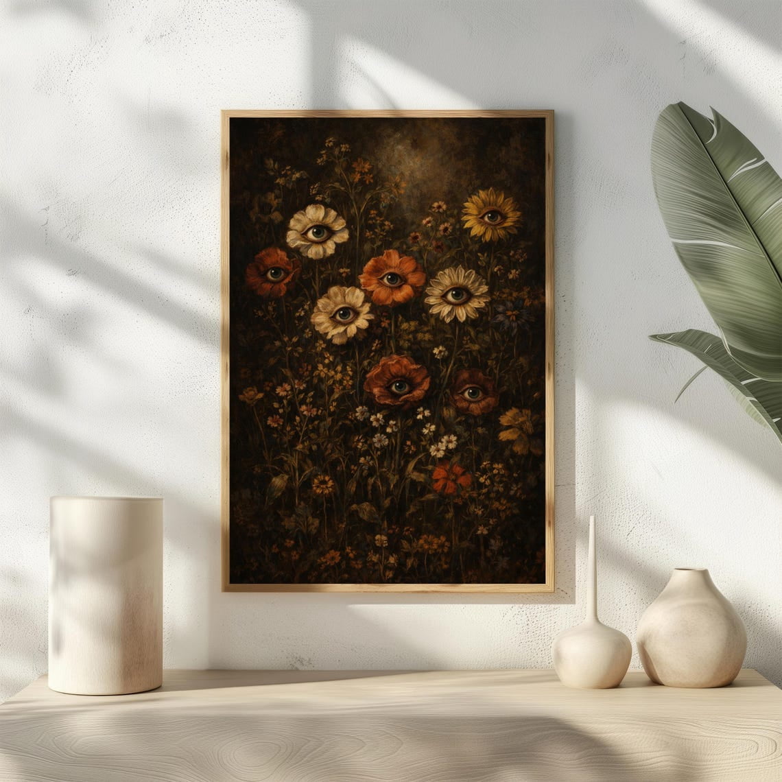 Eyeball Wildflowers Art Dark Cottagecore Floral Whimsigoth Home Decor ...