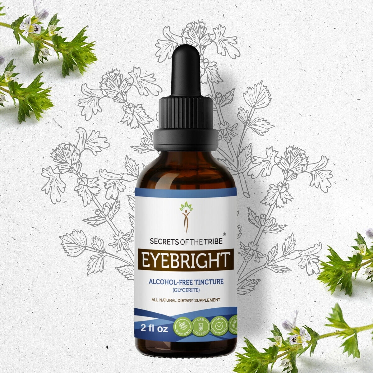 Secrets Of The Tribe Eyebright Tincture Dietary Supplement, Natural ...