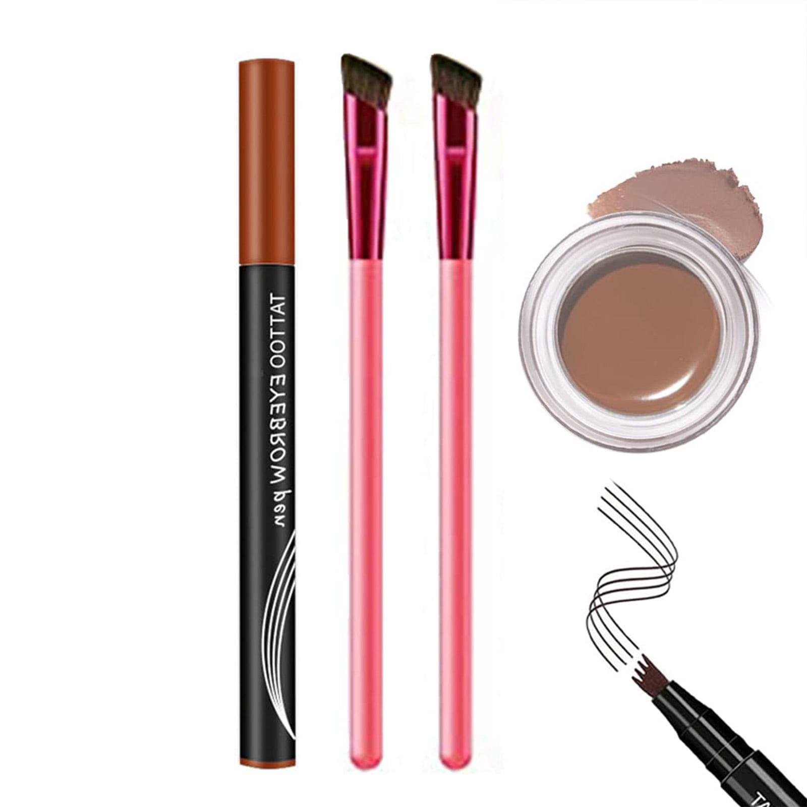 Eyebrow Brush Set, 2023 New 4D Hair Stroke Brow Stamp Brush, Brow ...