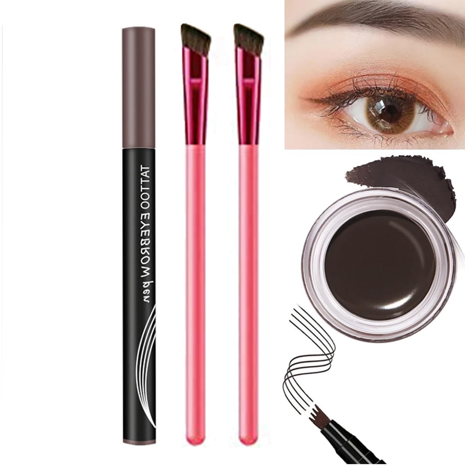 Eyebrow Brush Set, 2023 New 4D Hair Stroke Brow Stamp Brush, Brow ...
