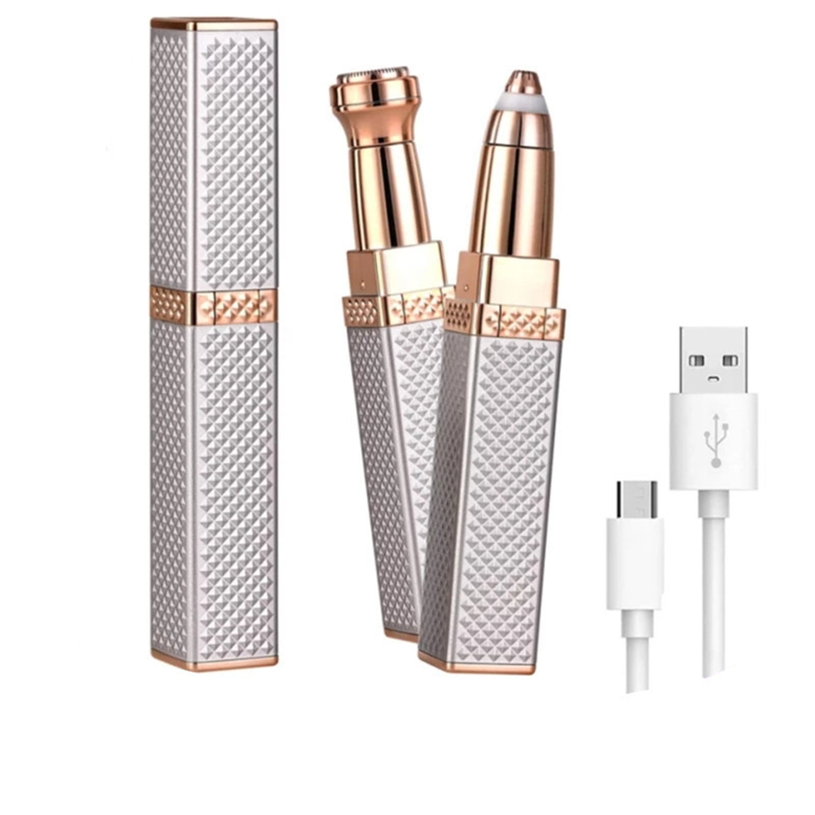 Eyebrow Facial Trimmer: 2 in1 Rechargeable Facial Hair Removal and ...