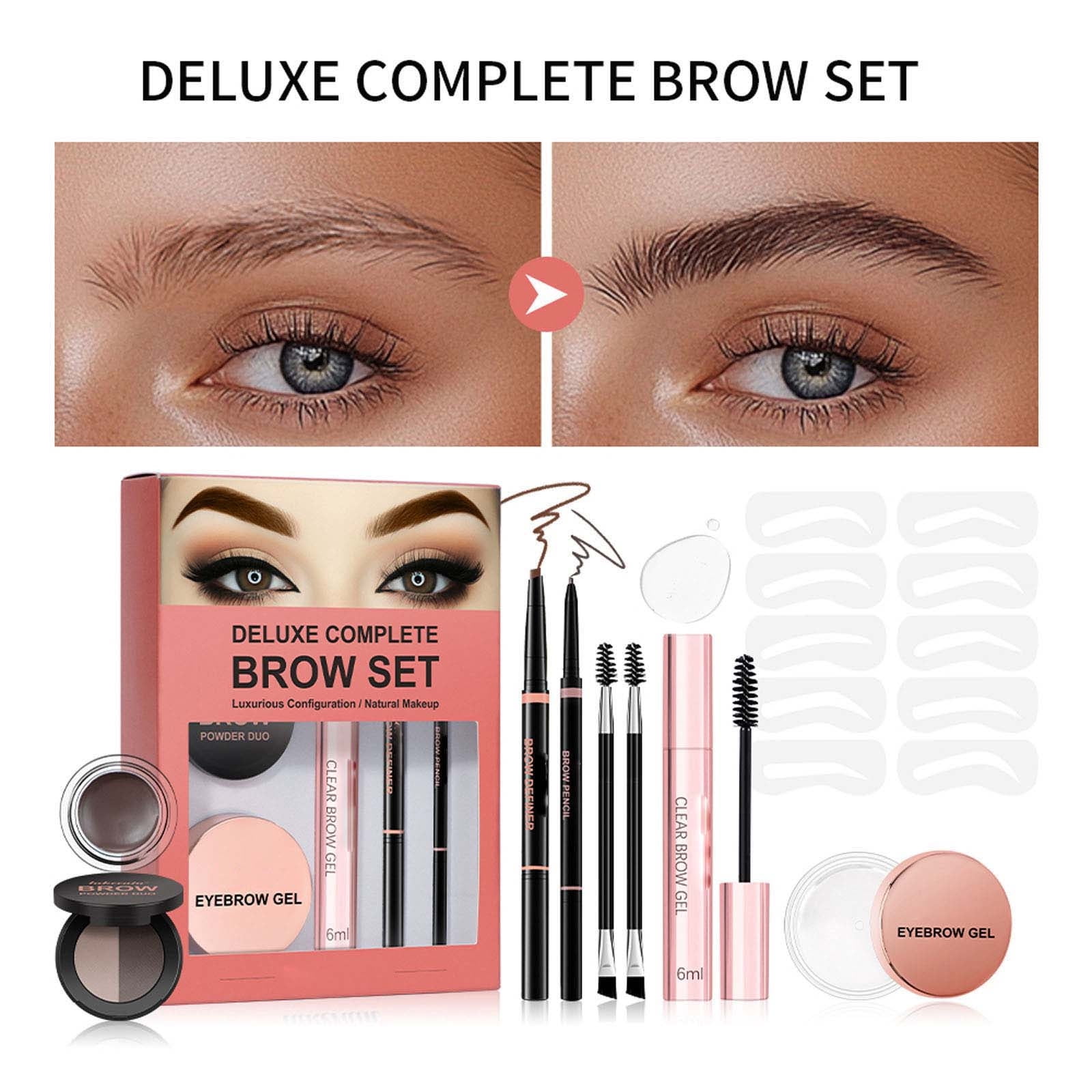 Eyebrow Kit, All-in-One Brow Solution with Pencils Powders Brushes Gels ...