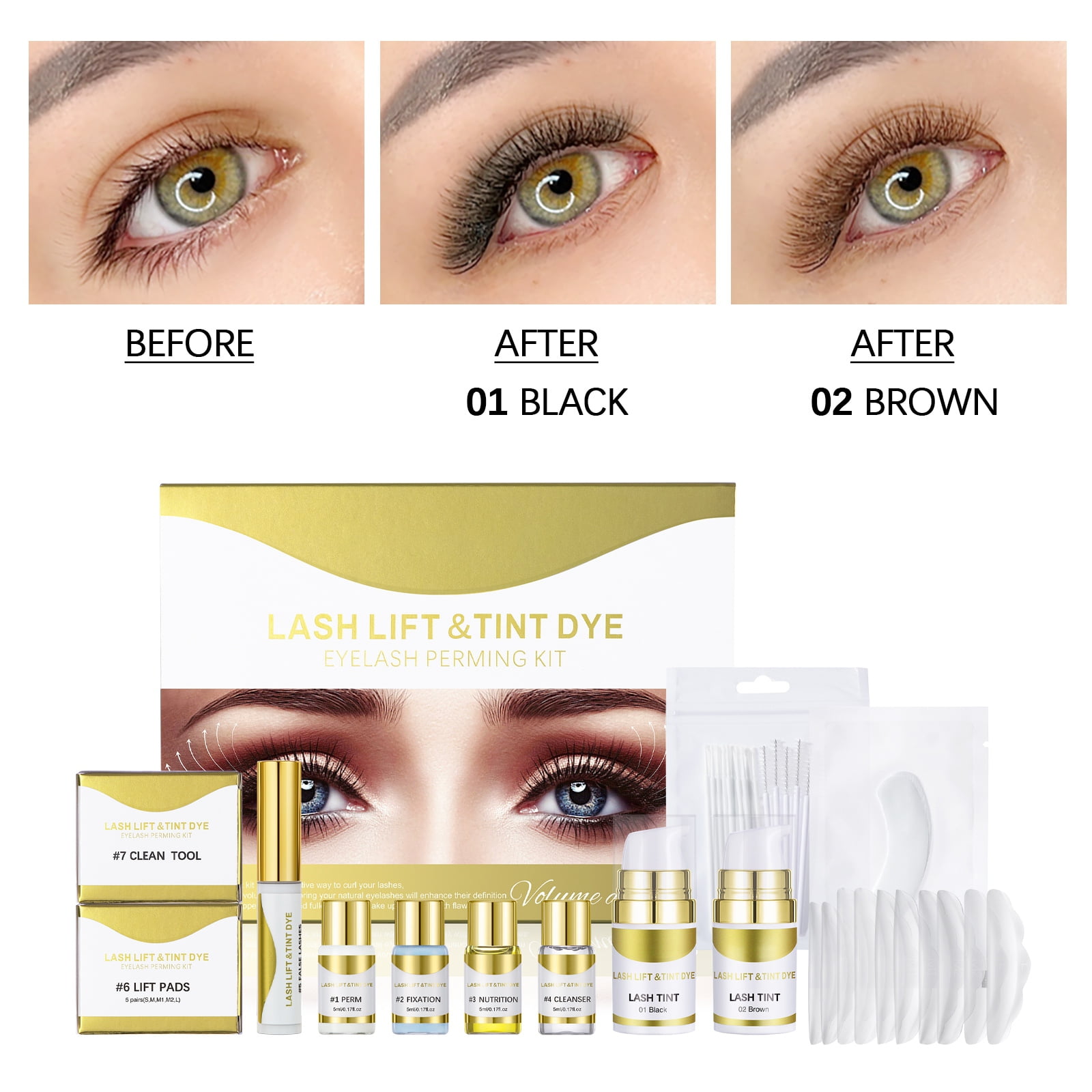 Eyebrow Lamination Kit, Professional DIY Eyebrow Lift Kit Black & Brown ...