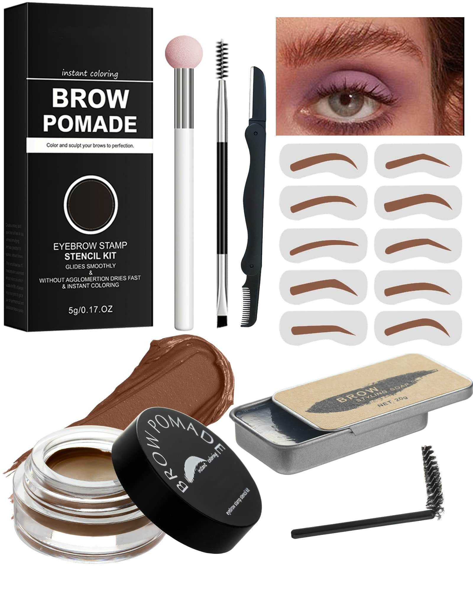 Eyebrow Makeup Kit- 16in1 TMA2 Waterproof Brow Cream Gel & Eyebrow ...