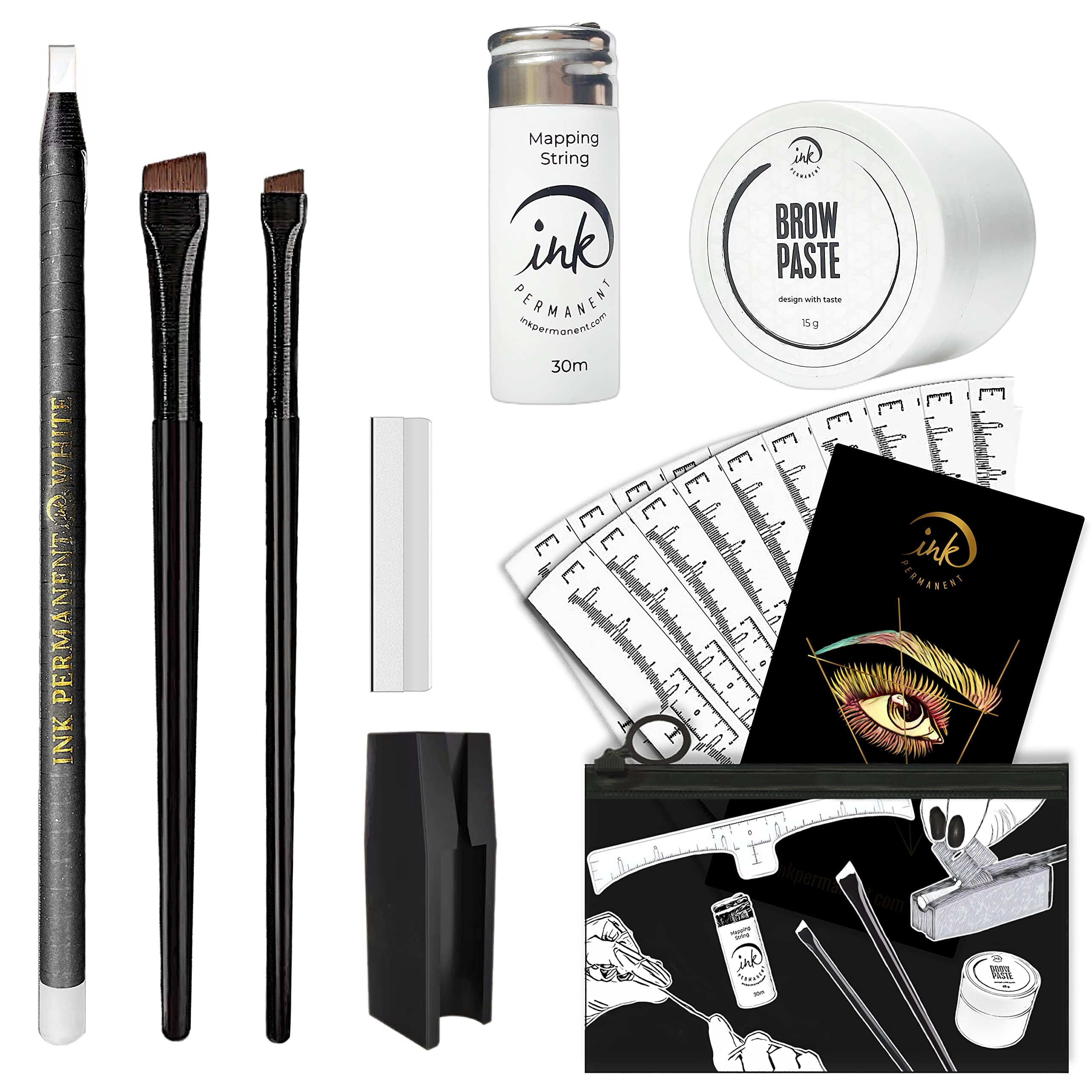 Eyebrow Mapping Set includes 30m White Mapping String, 15g White Brow ...