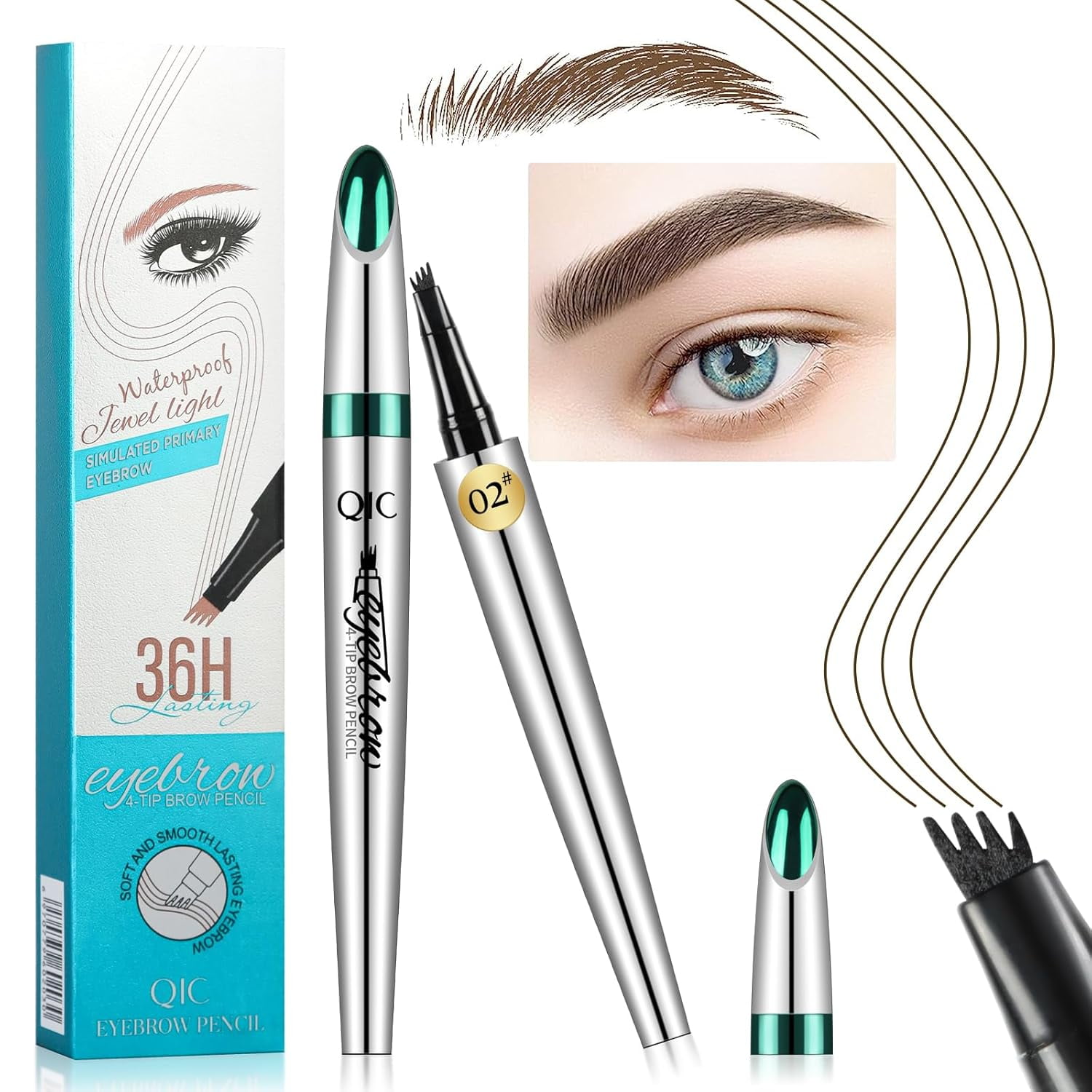 Eyebrow Pen - Microblading Eyebrow Pencil with Micro-Fork Precise Brush ...