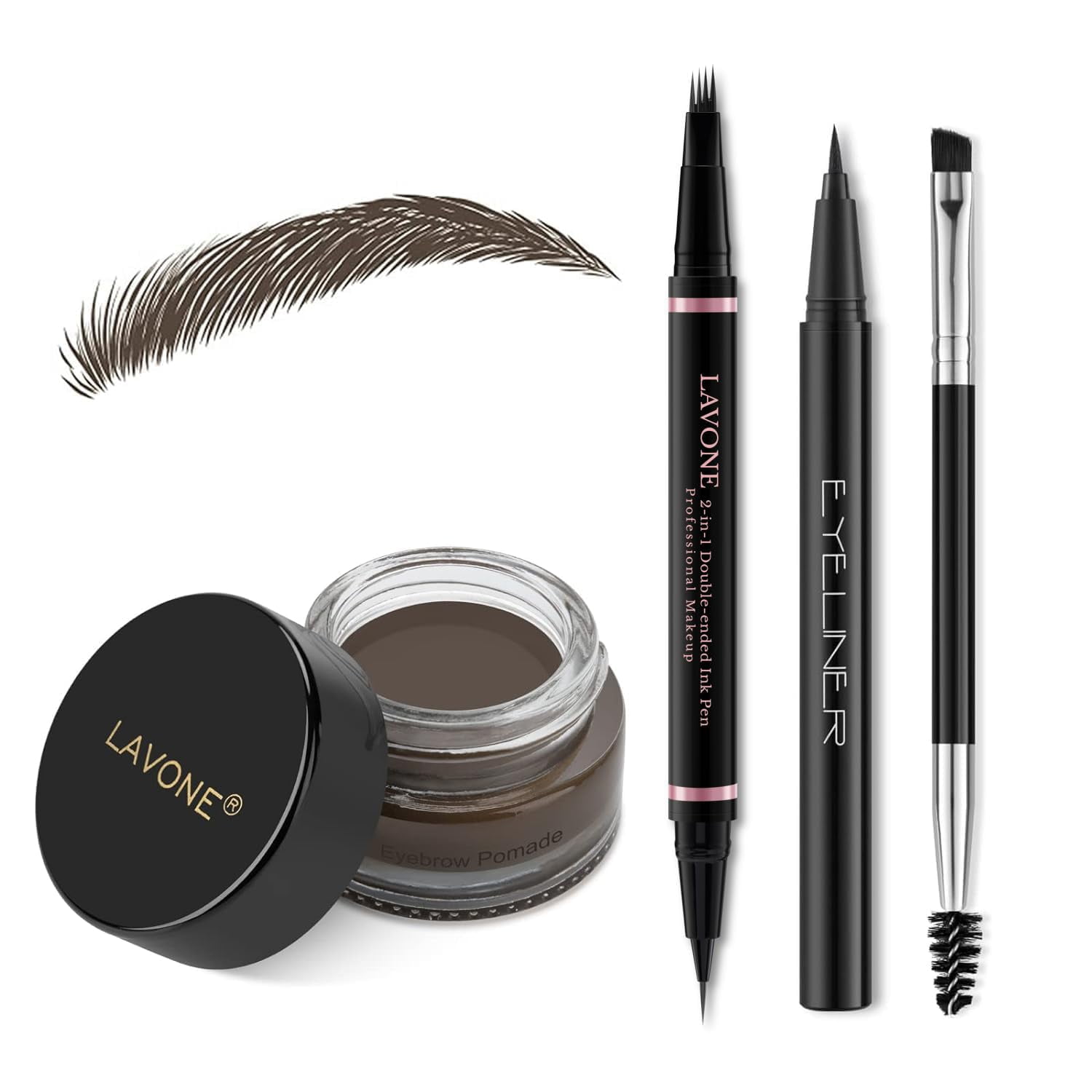 Eyebrow Pencil Makeup Kit, KEF28 with Waterproof 2-IN-1 Microblading ...