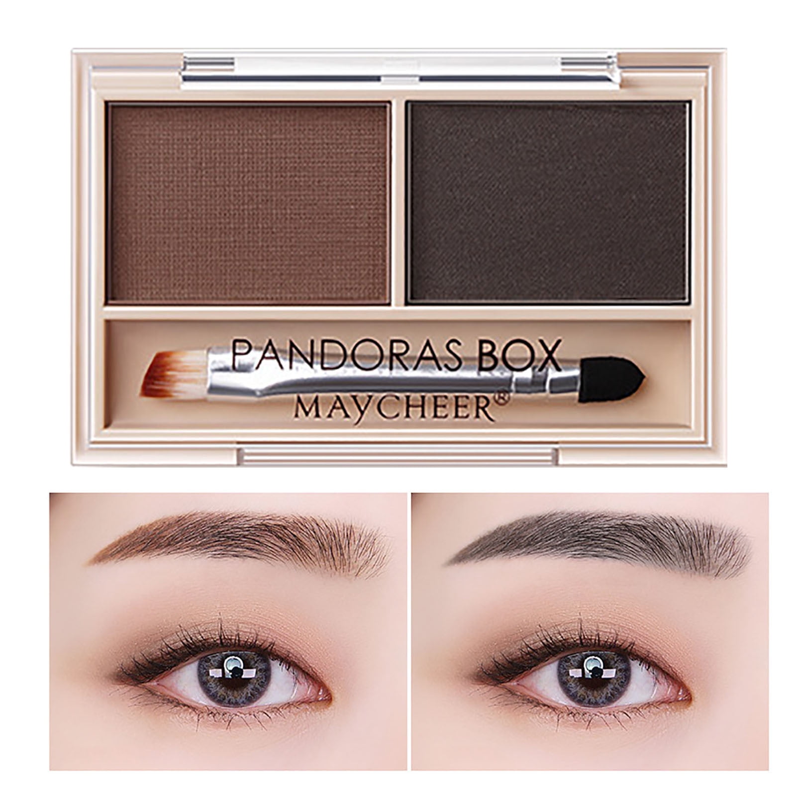 Eyebrow Powder Kit - 2-Color Waterproof Eyebrow Palette, Brow Definer ...