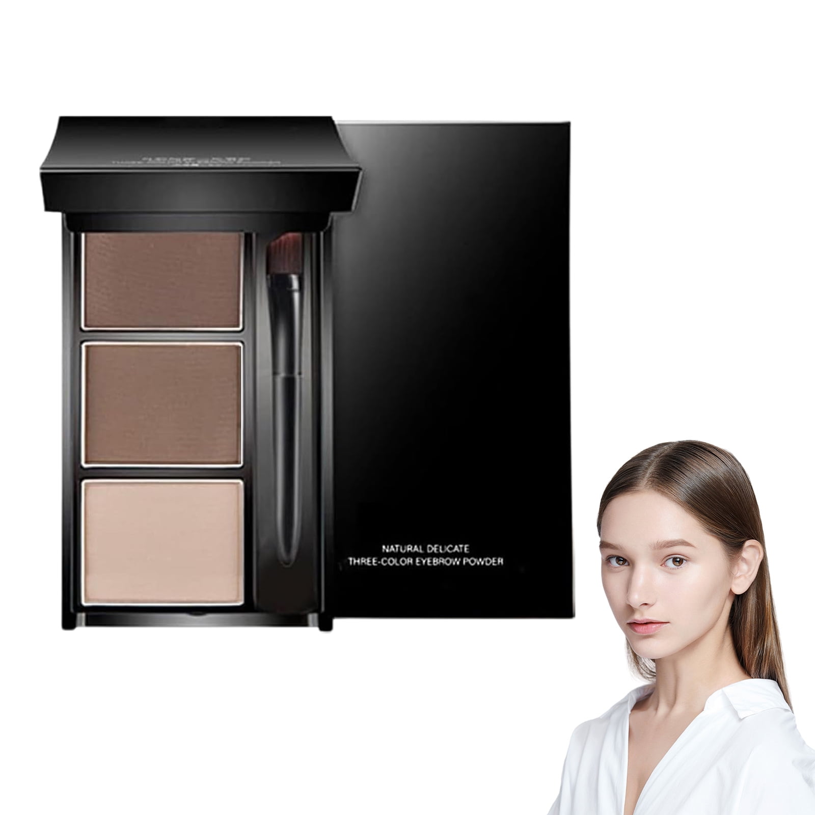 Eyebrow Powder Medium Brown Black Grey Kit,Eye Brow Powder for Women ...